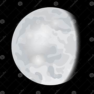 Lunar Phase Icon. Lunar Eclipse Cycle Stage. Moon on Black Background ...