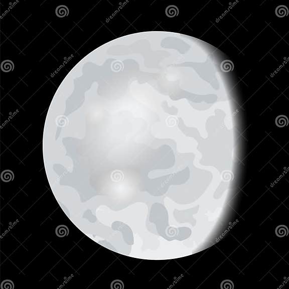 Lunar Phase Icon. Lunar Eclipse Cycle Stage. Moon on Black Background ...