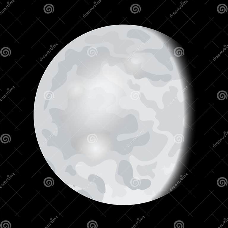 Lunar Phase Icon. Lunar Eclipse Cycle Stage. Moon on Black Background ...