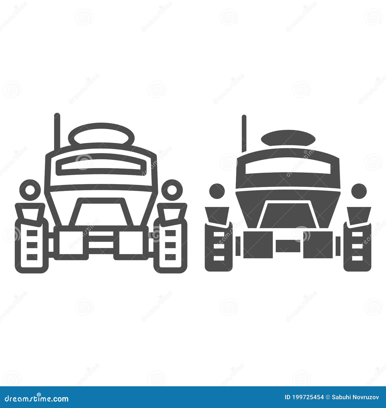 Lunar Robot Thin Line Icon, Robotization Concept, Lunar Rover Sign On ...