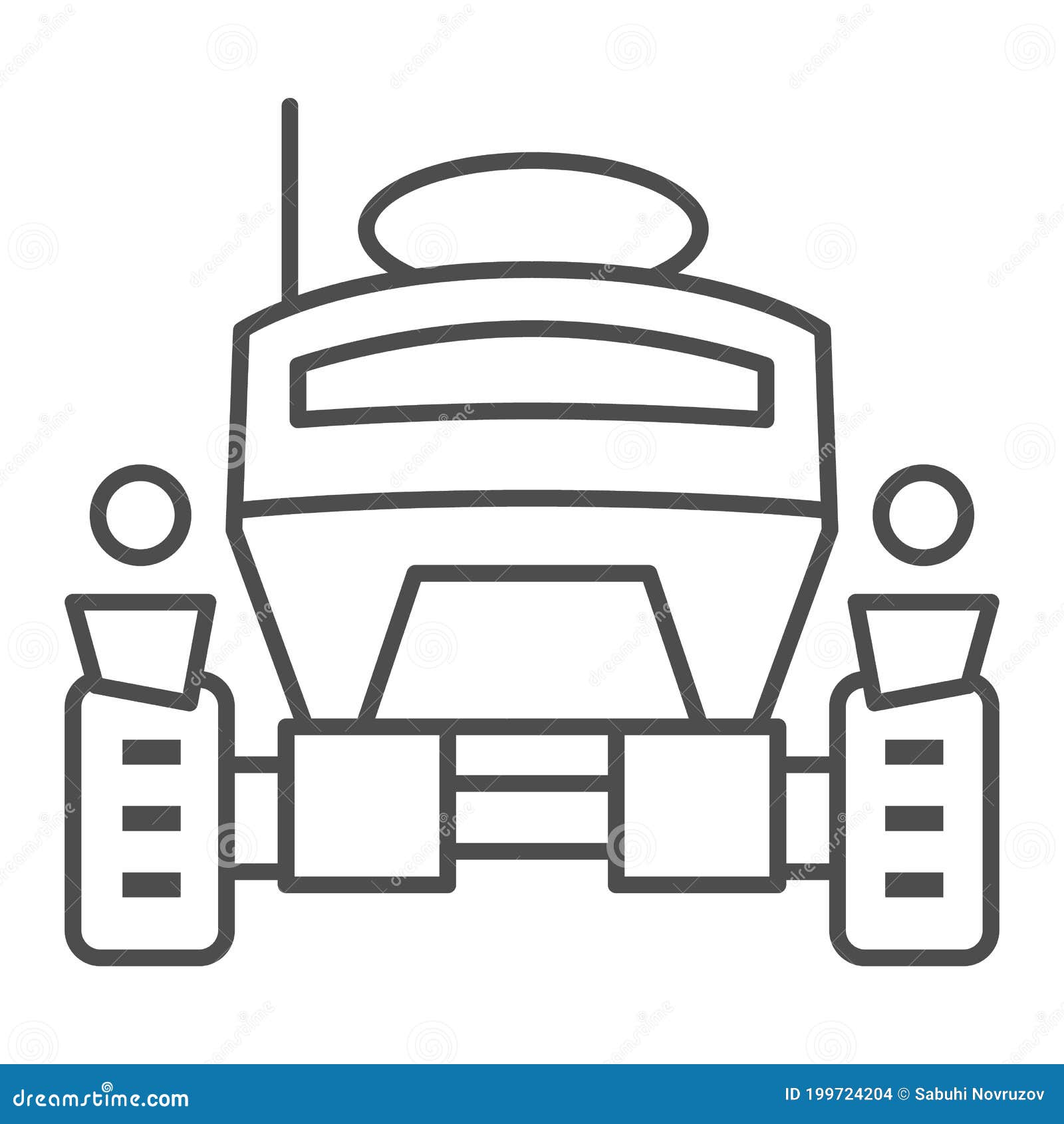Lunar Robot Thin Line Icon, Robotization Concept, Lunar Rover Sign On ...