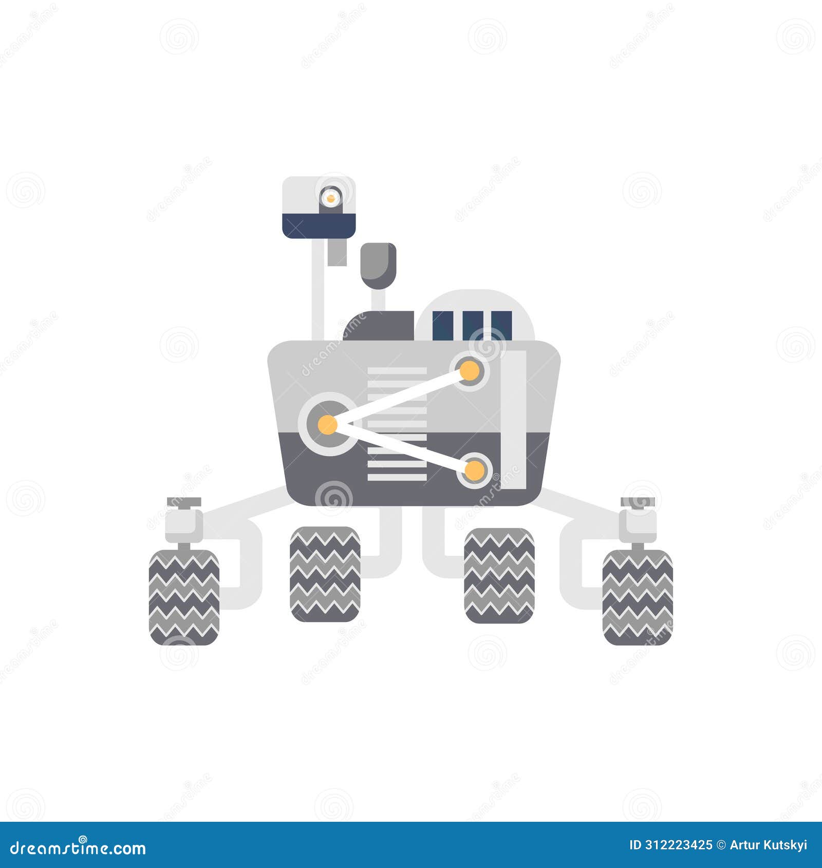 Lunar Robot Thin Line Icon, Robotization Concept, Lunar Rover Sign On ...