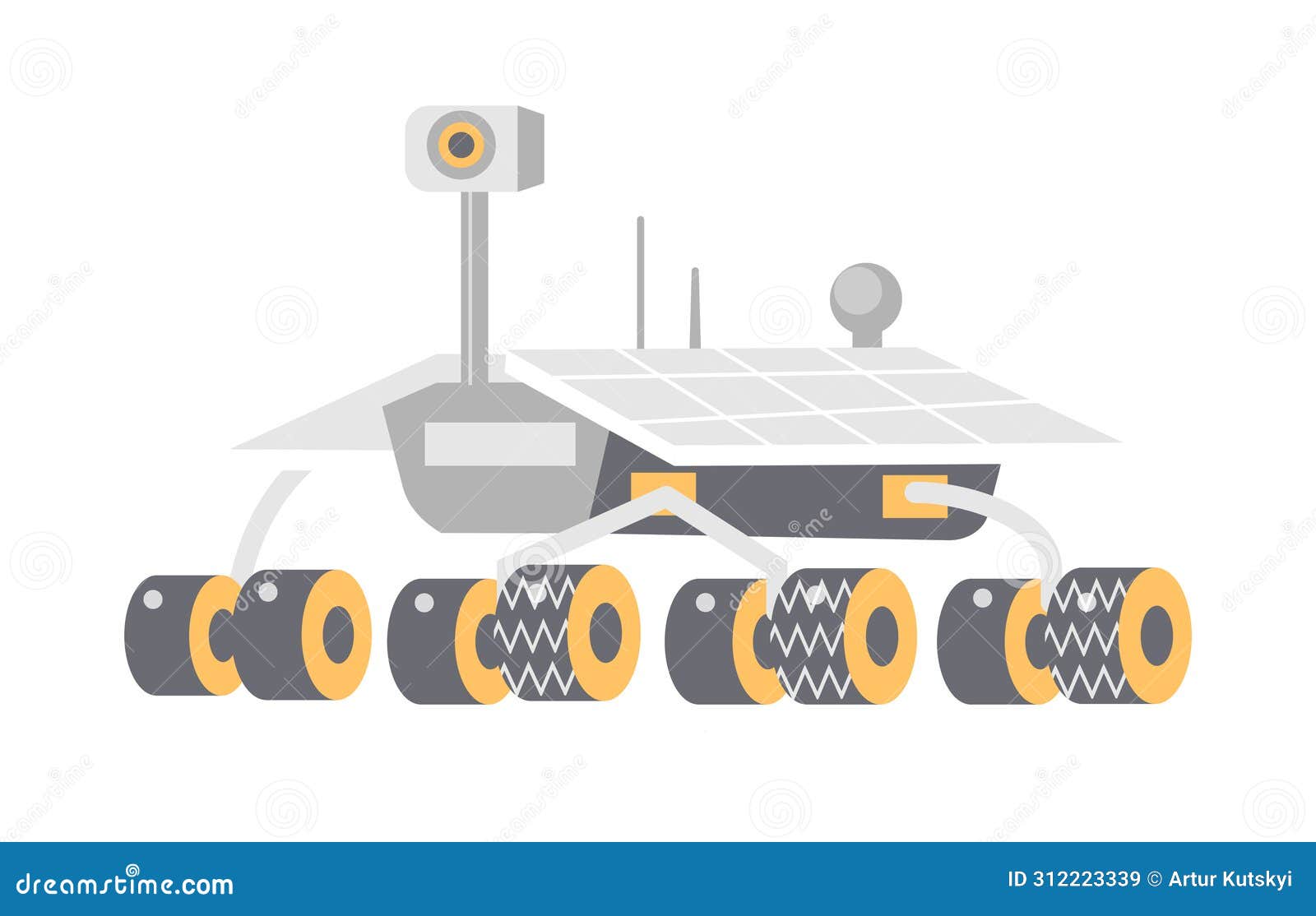 Lunar Robot Thin Line Icon, Robotization Concept, Lunar Rover Sign On ...