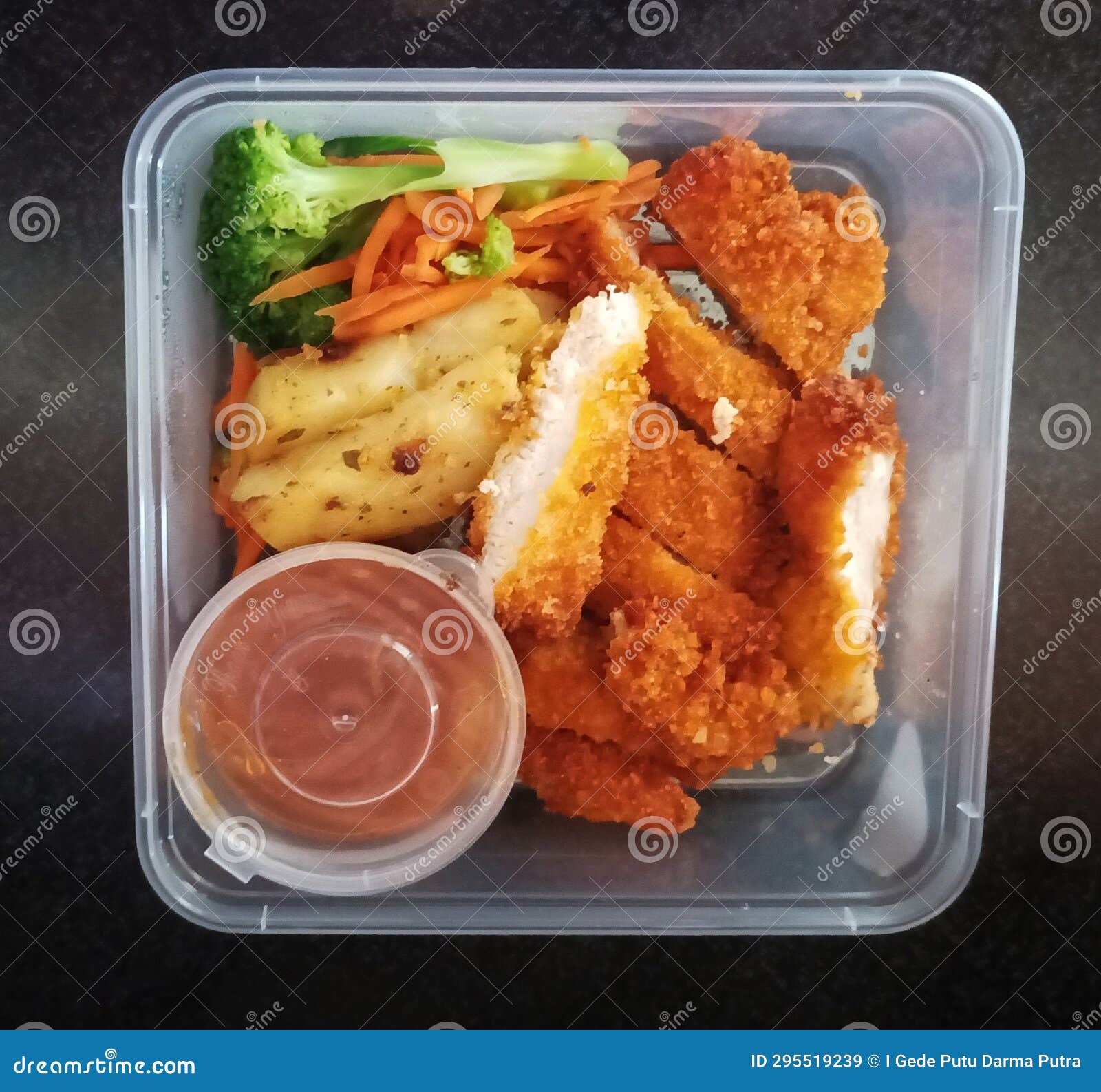 Lunch box Chicken Katsu stock image. Image of lunch - 295519239