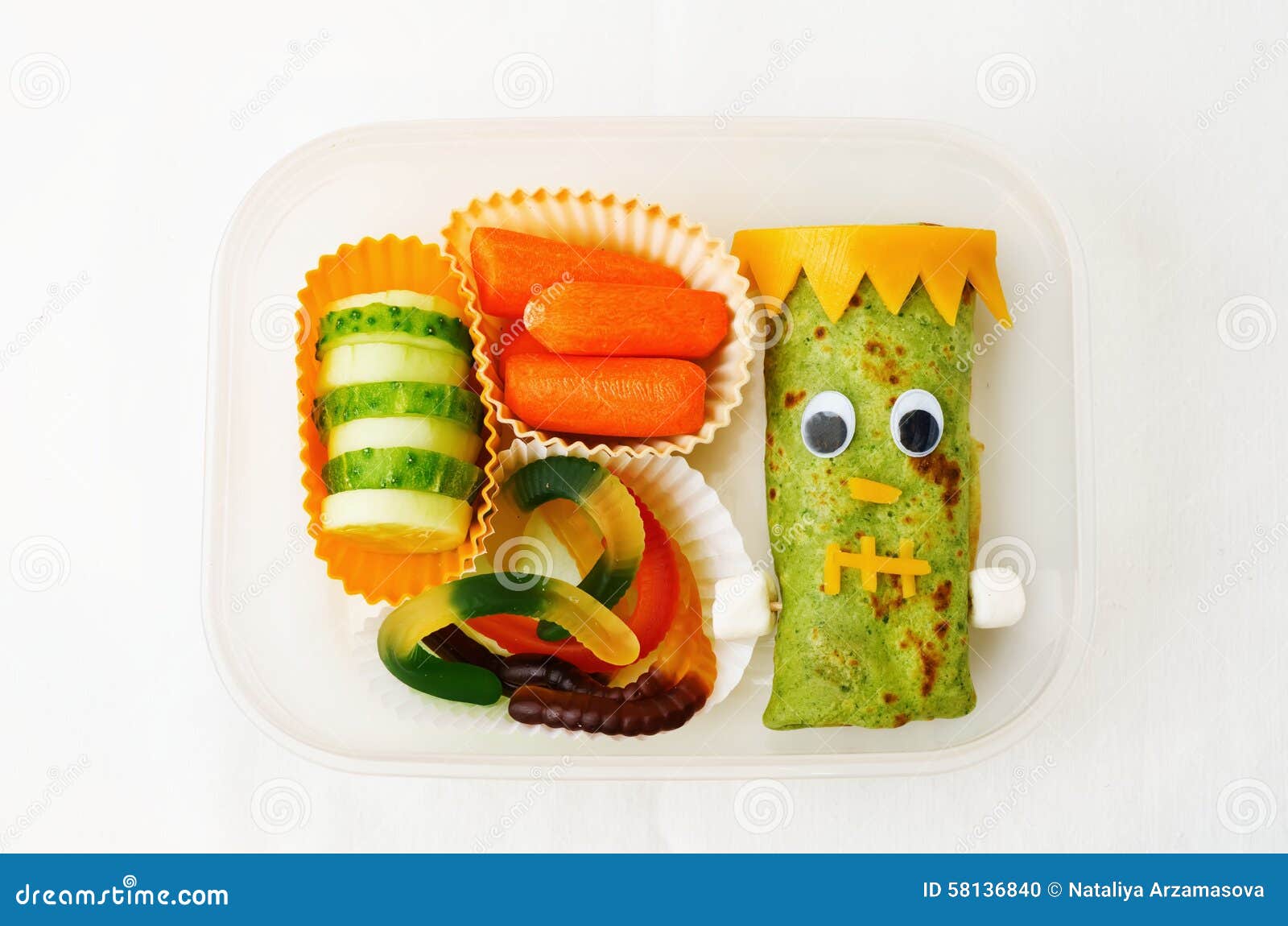 Lunch Box for Children in the Form of Monsters Stock Photo - Image of ...