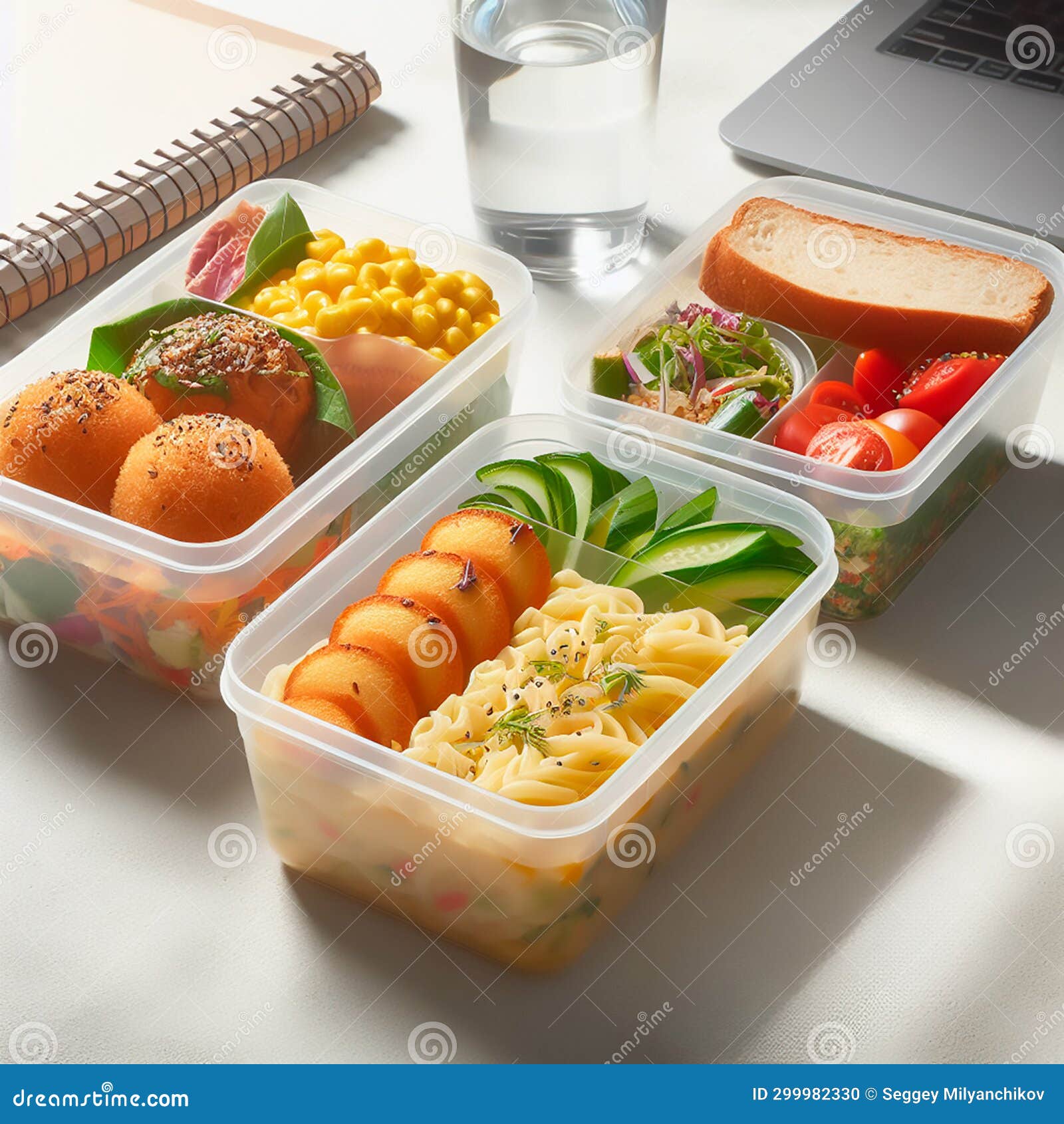 Lunch Box with Lunch for Eating in the Office Stock Photo - Image of ...