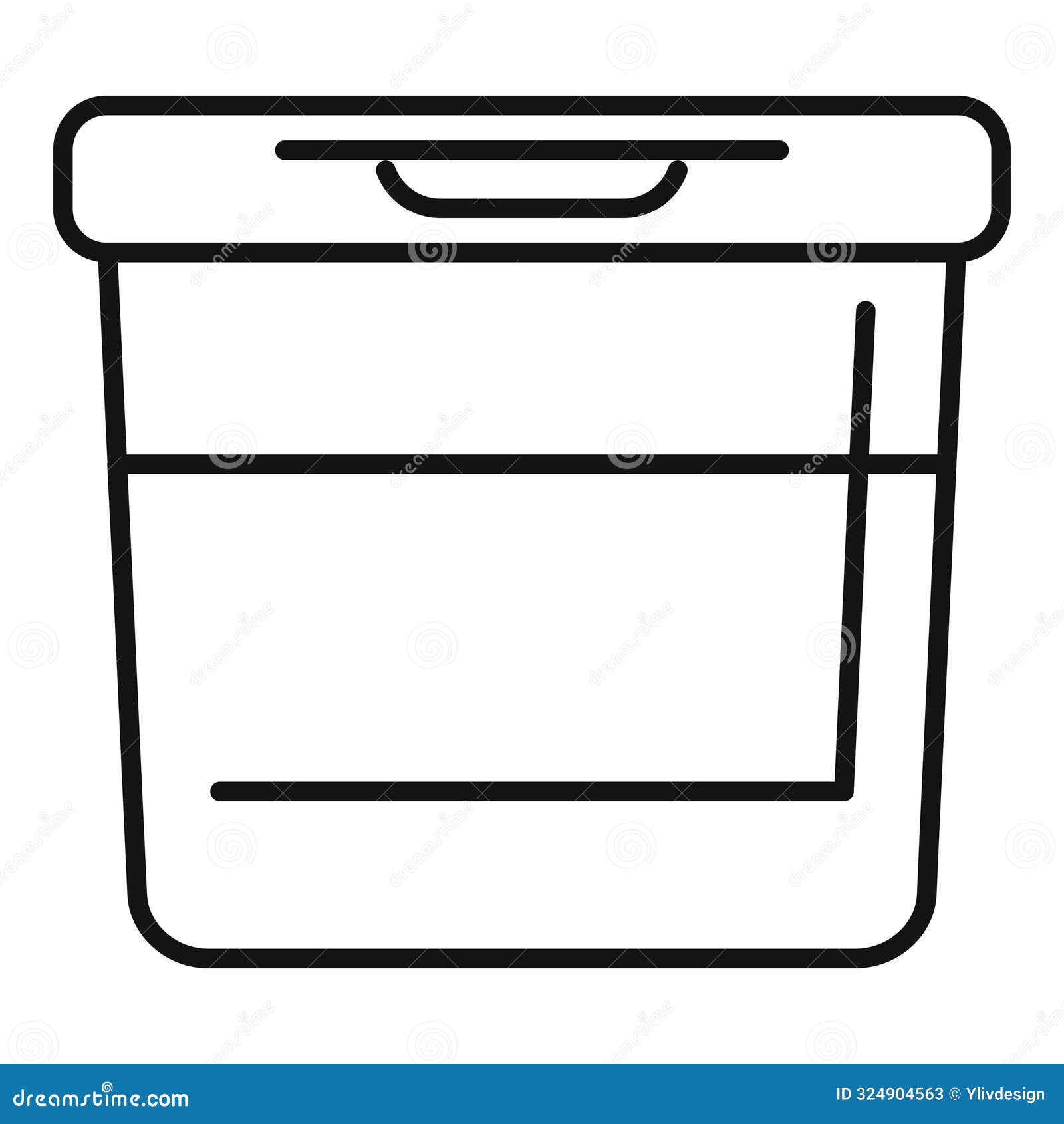 Lunch Box with Handle Open Container for Food Storage Stock Vector ...