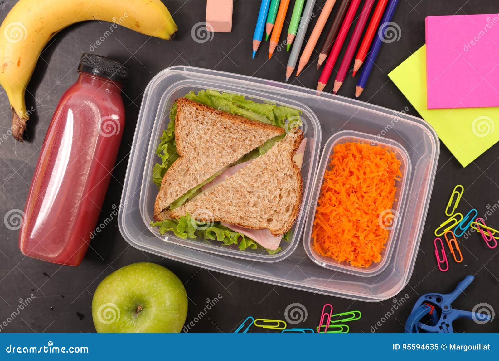 Lunch box stock image. Image of meal, container, ingredient - 95594635