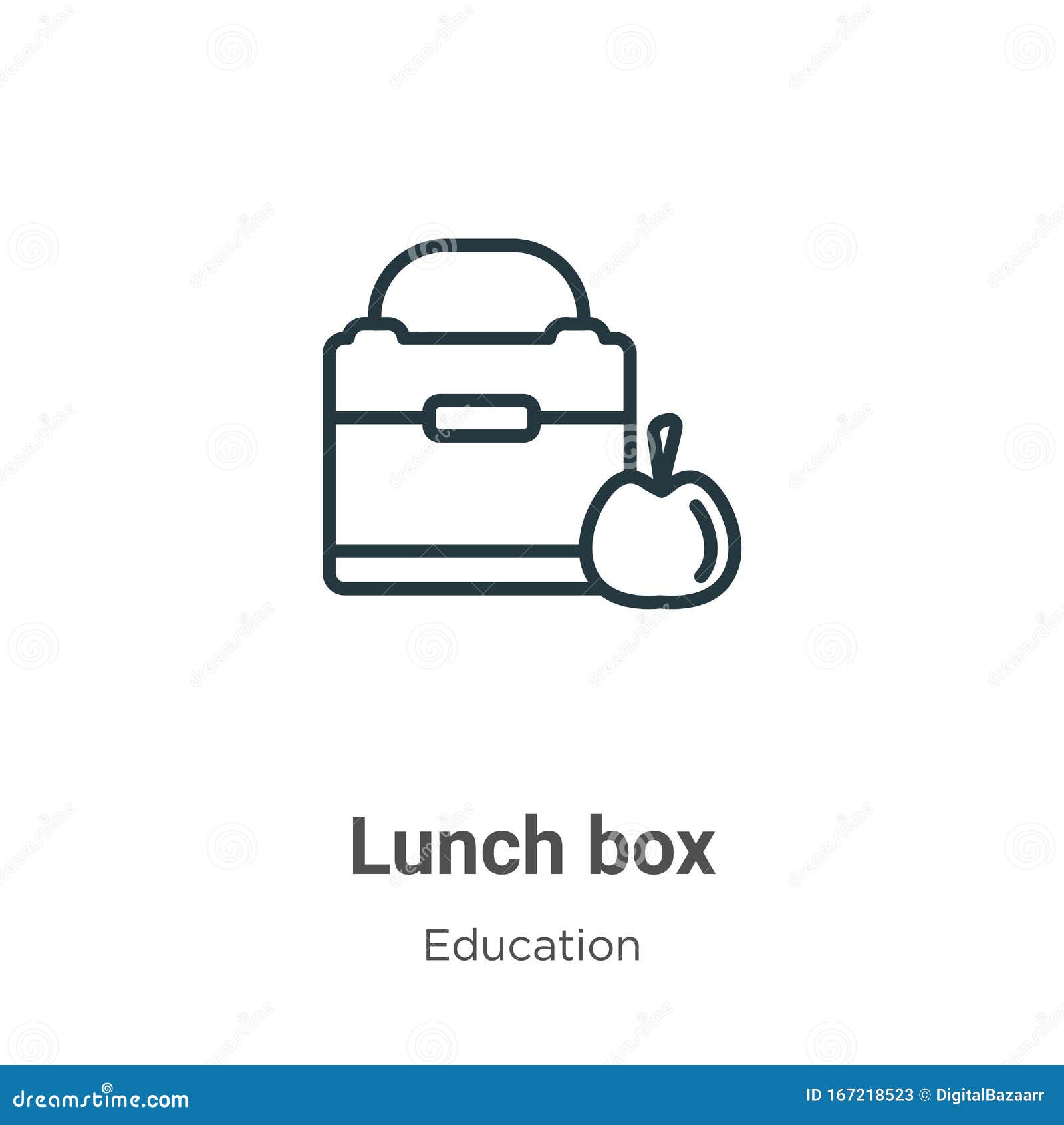 Lunch Box Outline Vector Icon. Thin Line Black Lunch Box Icon, Flat ...
