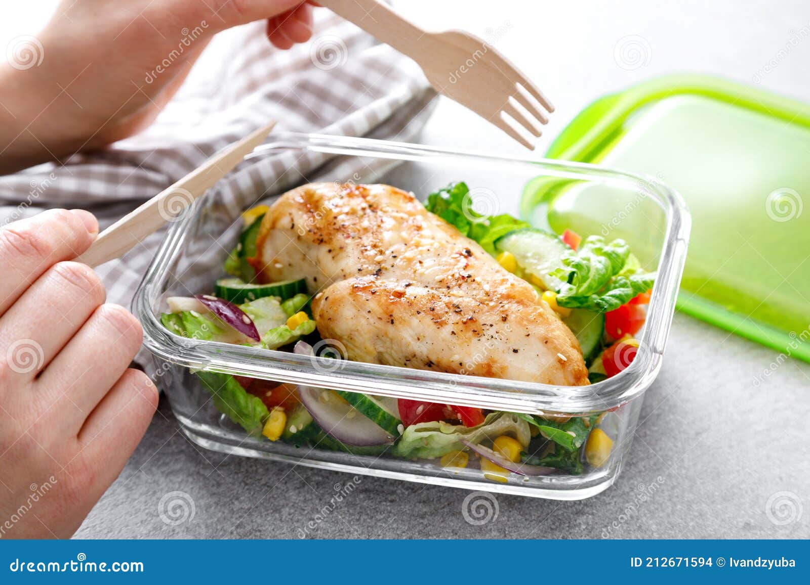 Lunch box stock photo. Image of chicken, dieting, appetizer - 212671594