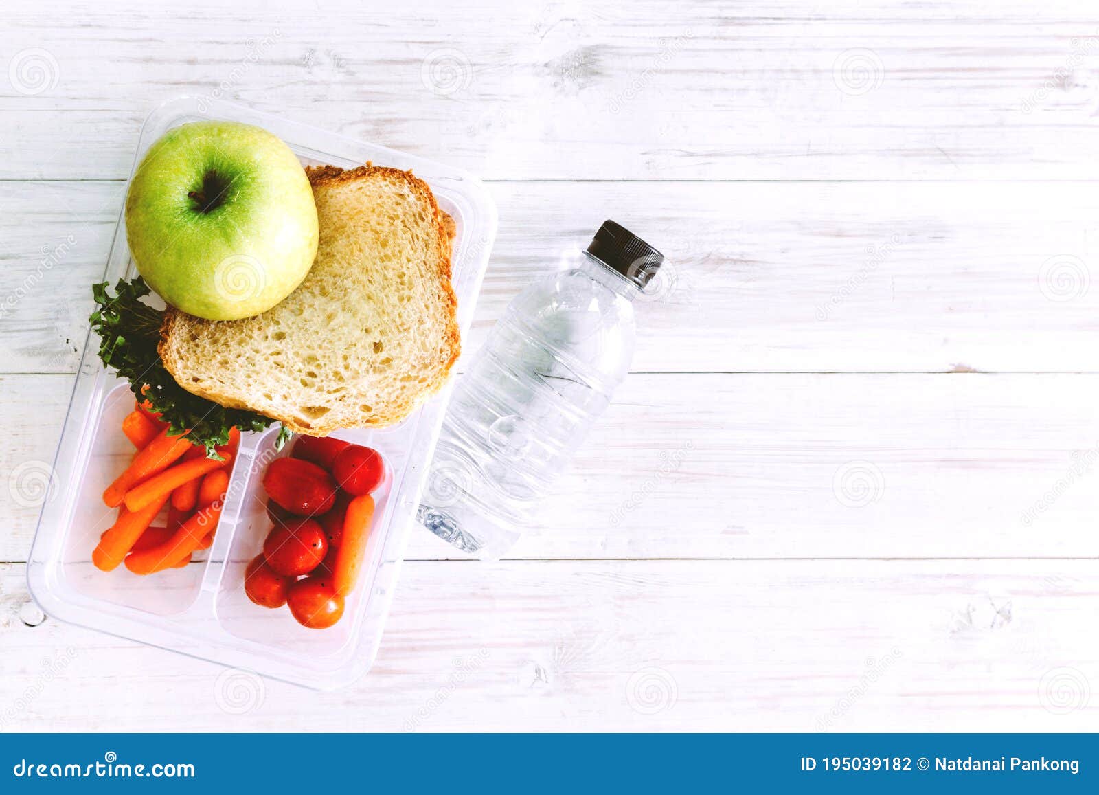 Lunch Box with Vegetables and Slice of Bread for a Healthy School Lunch ...