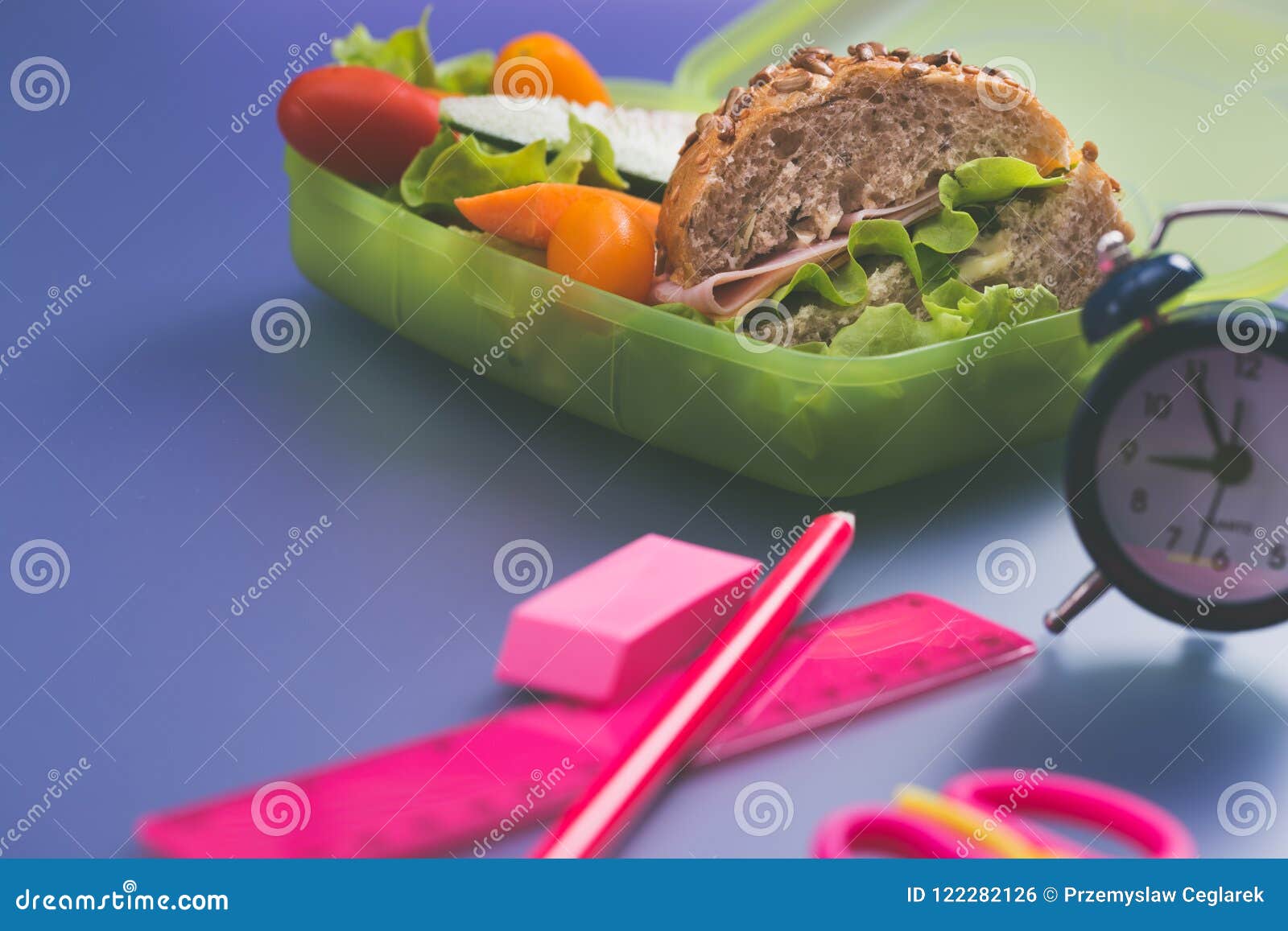Lunch Boxes with Fresh Healthy Second Breakfast Stock Photo - Image of ...
