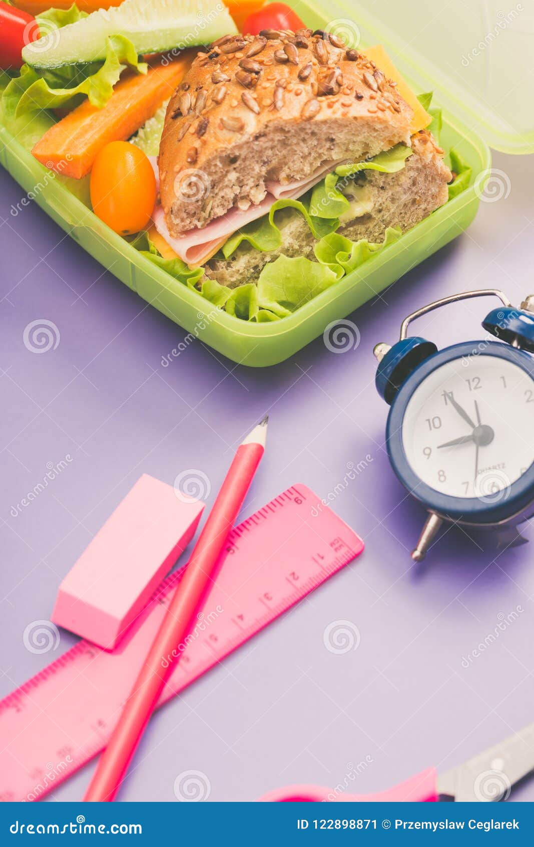 Lunch Boxes with Fresh Healthy Second Breakfast Stock Image - Image of ...