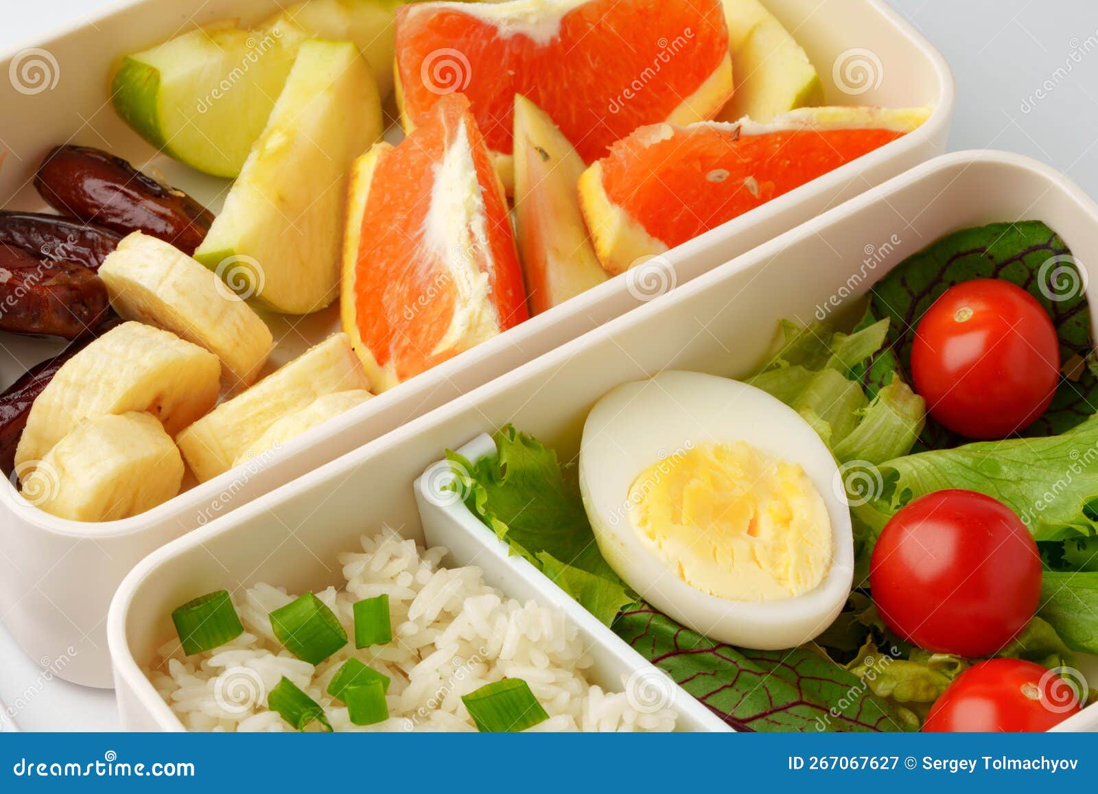 Lunch Boxes with Healthy Food Isolated on White Background Stock Image ...