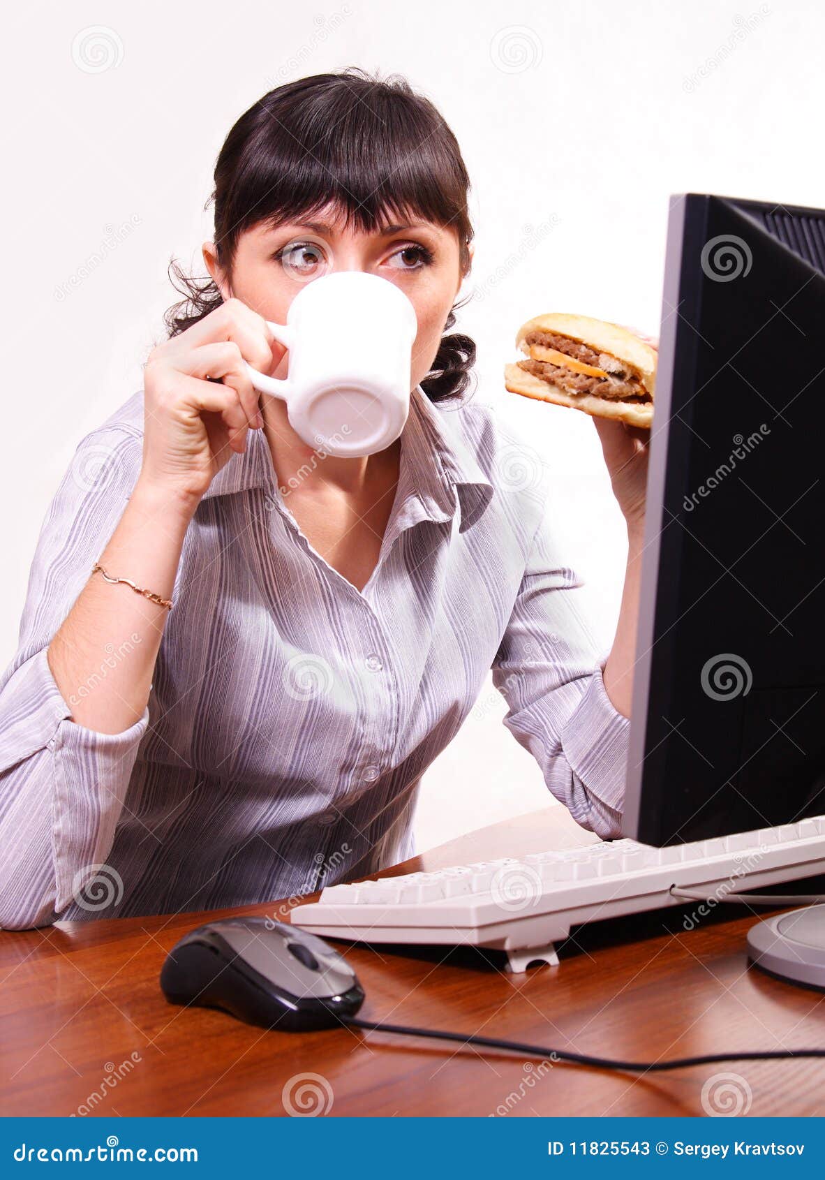 Lunch break stock image. Image of female, isolated, meal - 11825543