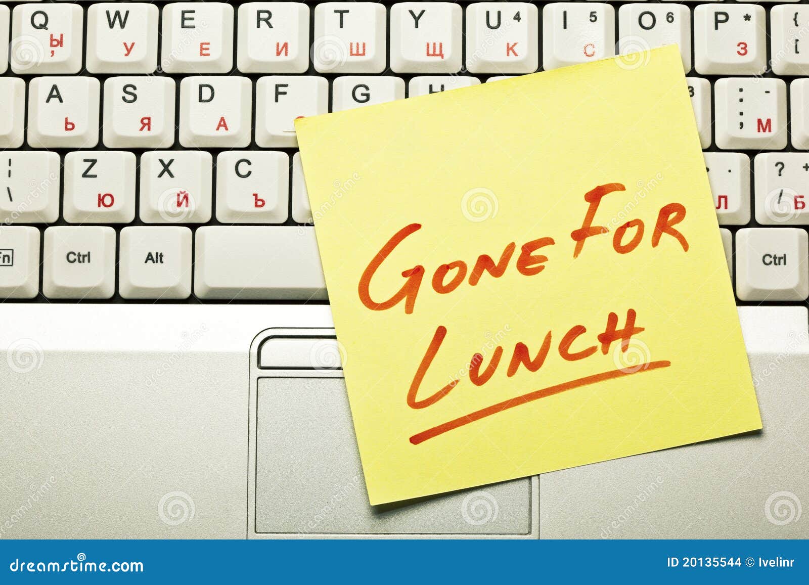 Lunch break concept stock photo. Image of adhesive, note - 20135544