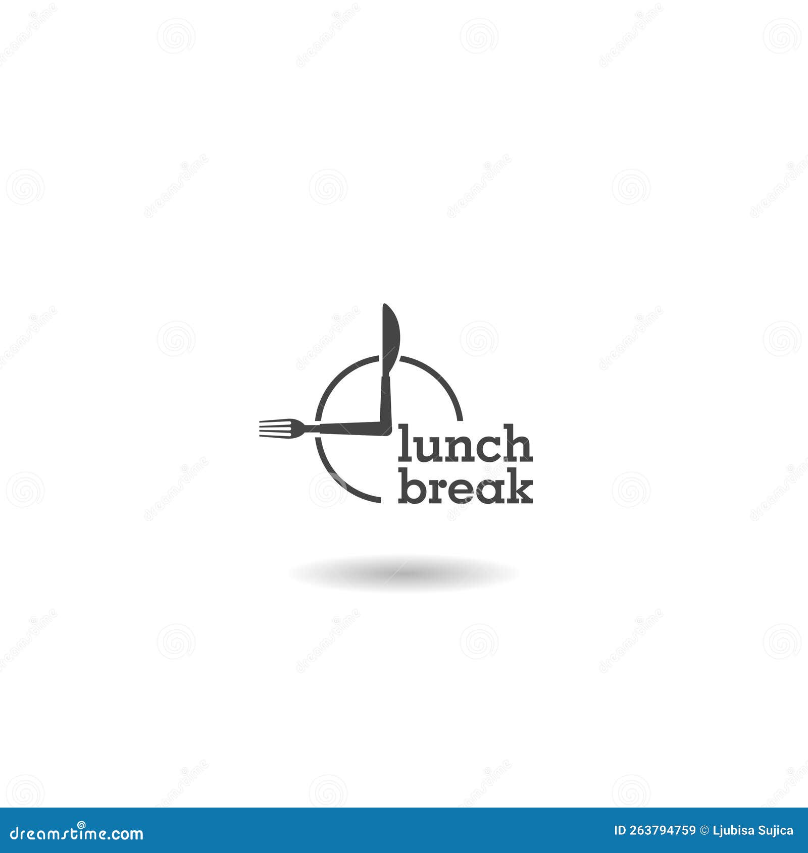 Lunch Break Icon Logo with Shadow Stock Vector - Illustration of chef ...