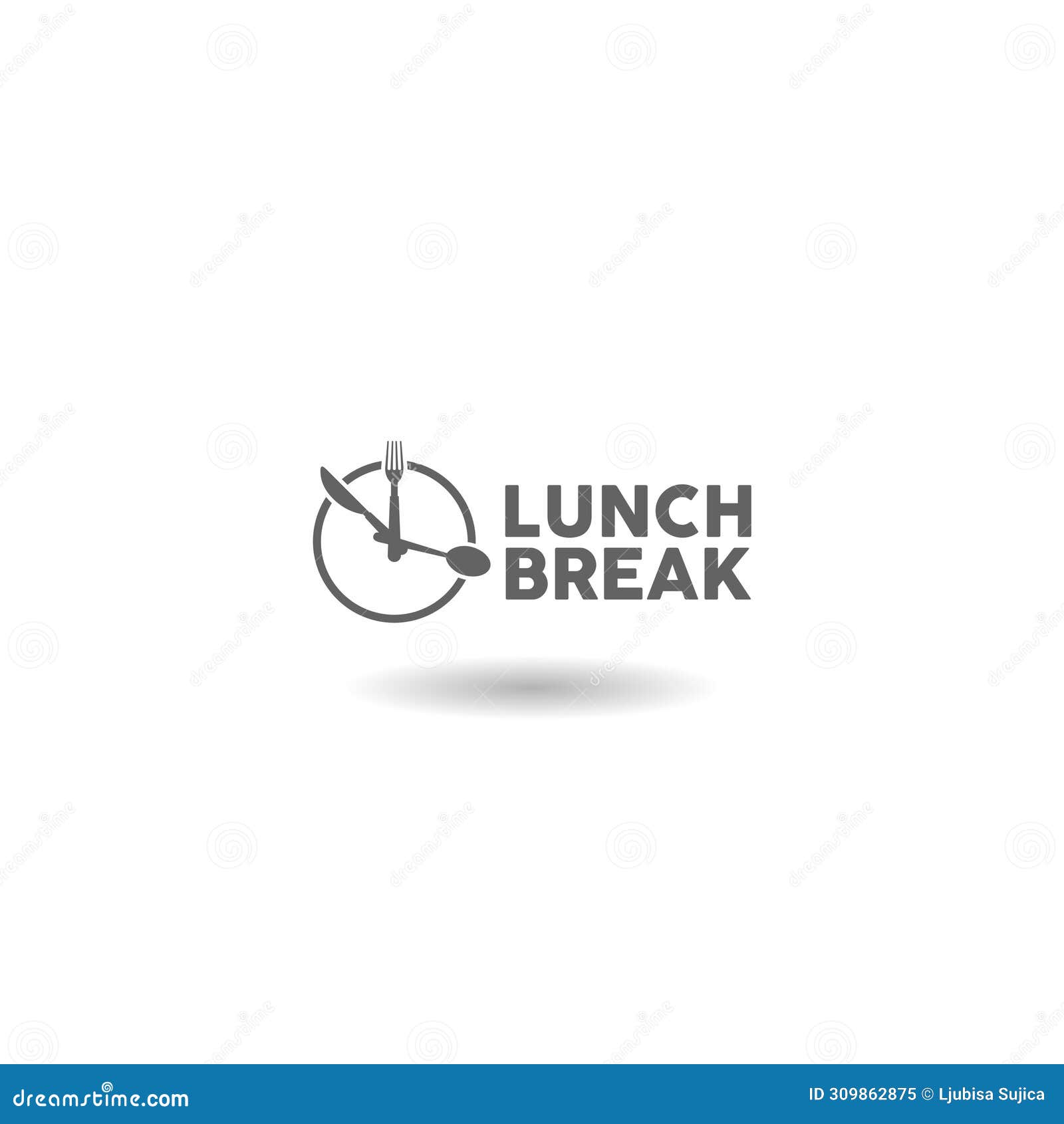 Lunch Break Icon with Shadow Stock Vector - Illustration of fruit ...