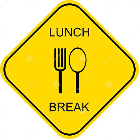 Lunch break - vector sign stock vector. Illustration of work - 10253740