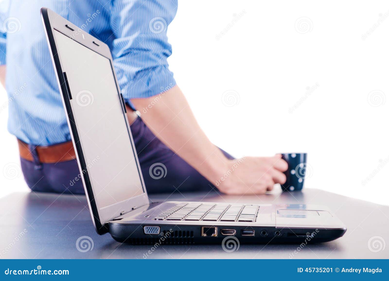 Lunch Break after Working with a Computer Stock Image - Image of ...