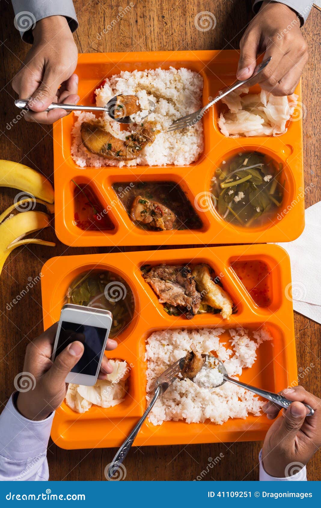 Lunch with colleague stock image. Image of meat, cellphone - 41109251