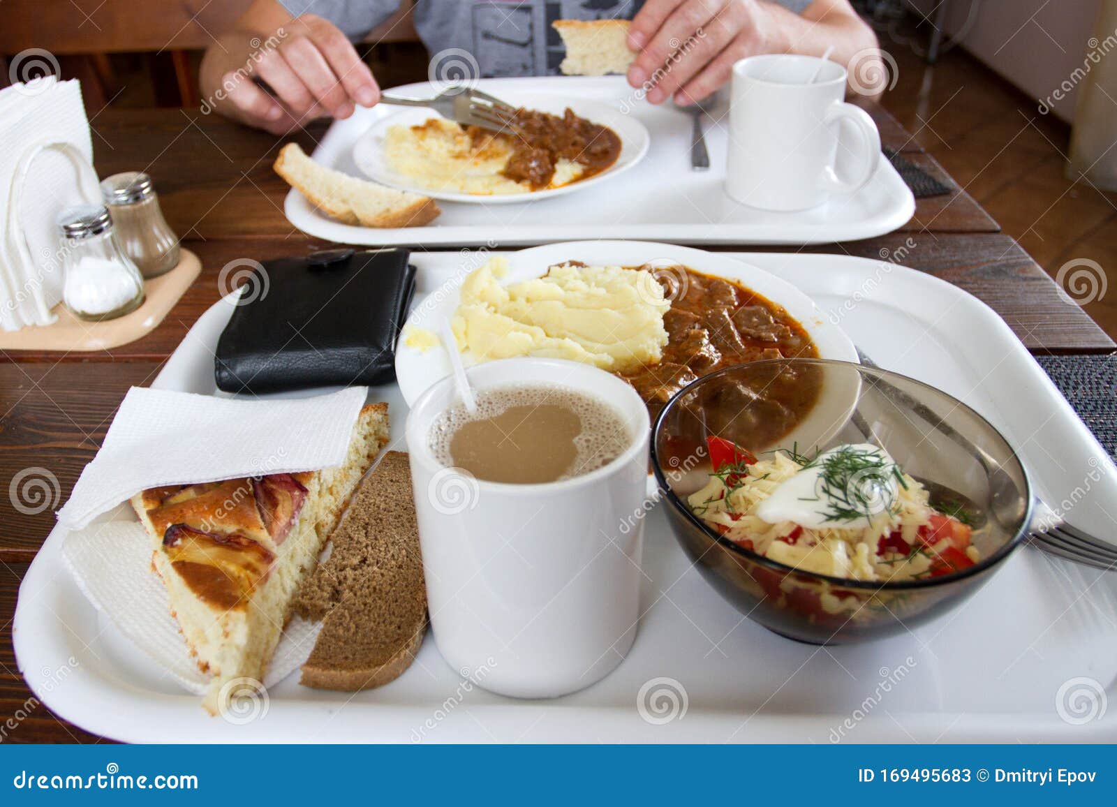 Lunch in the Dining Room Road Cafe Stock Image - Image of mashed, snack ...