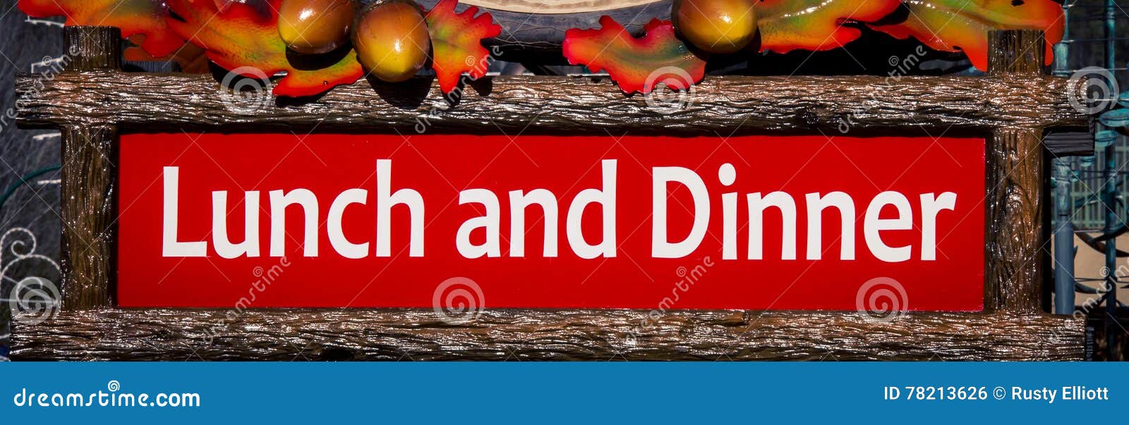 Lunch and dinner sign stock illustration. Illustration of design - 78213626