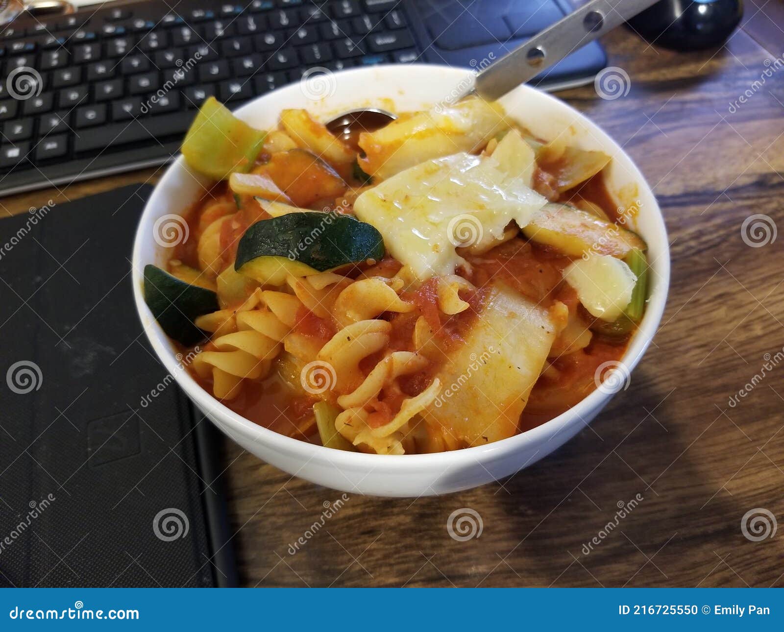 Lunch in Front of the Computer Stock Photo - Image of lunch, dish ...