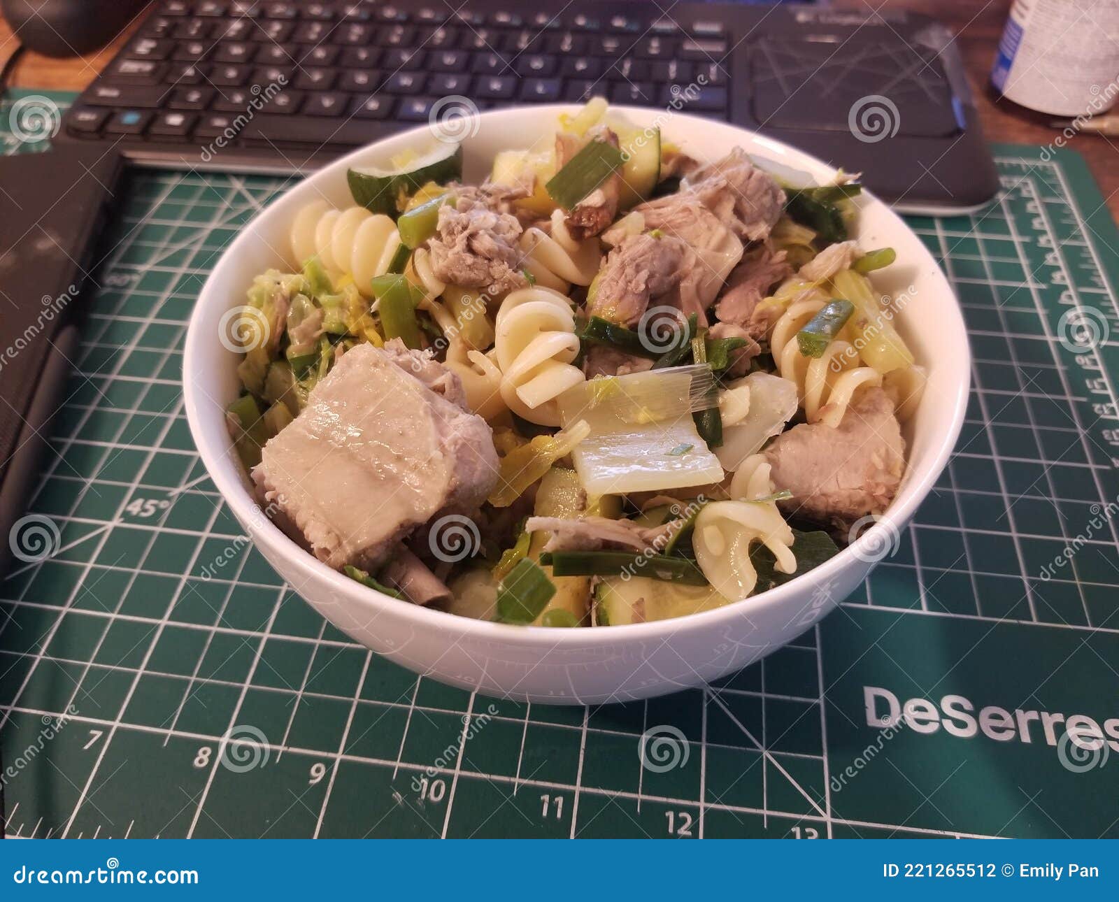 Lunch in Front of the Computer Stock Photo - Image of meal, dish: 221265512