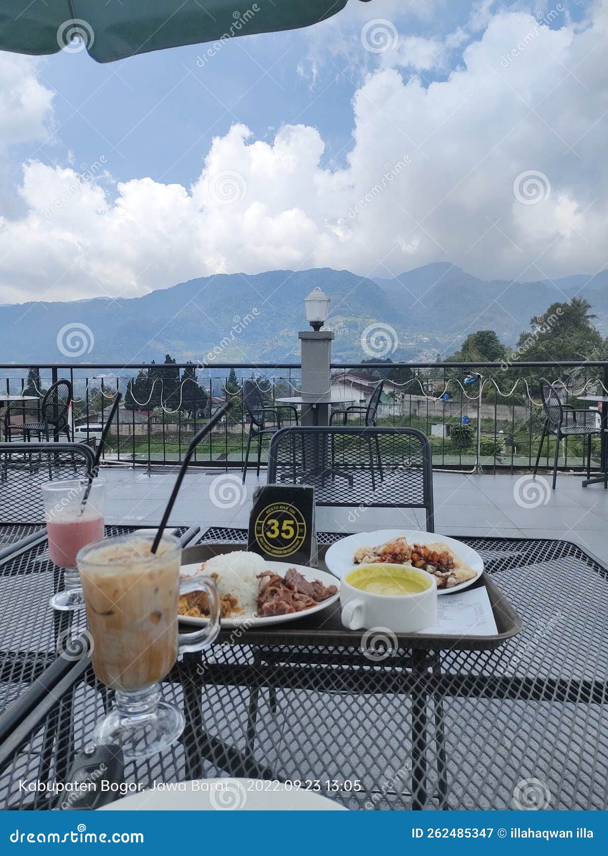 Lunch in Front of a Pretty Mountain View Stock Image - Image of ...