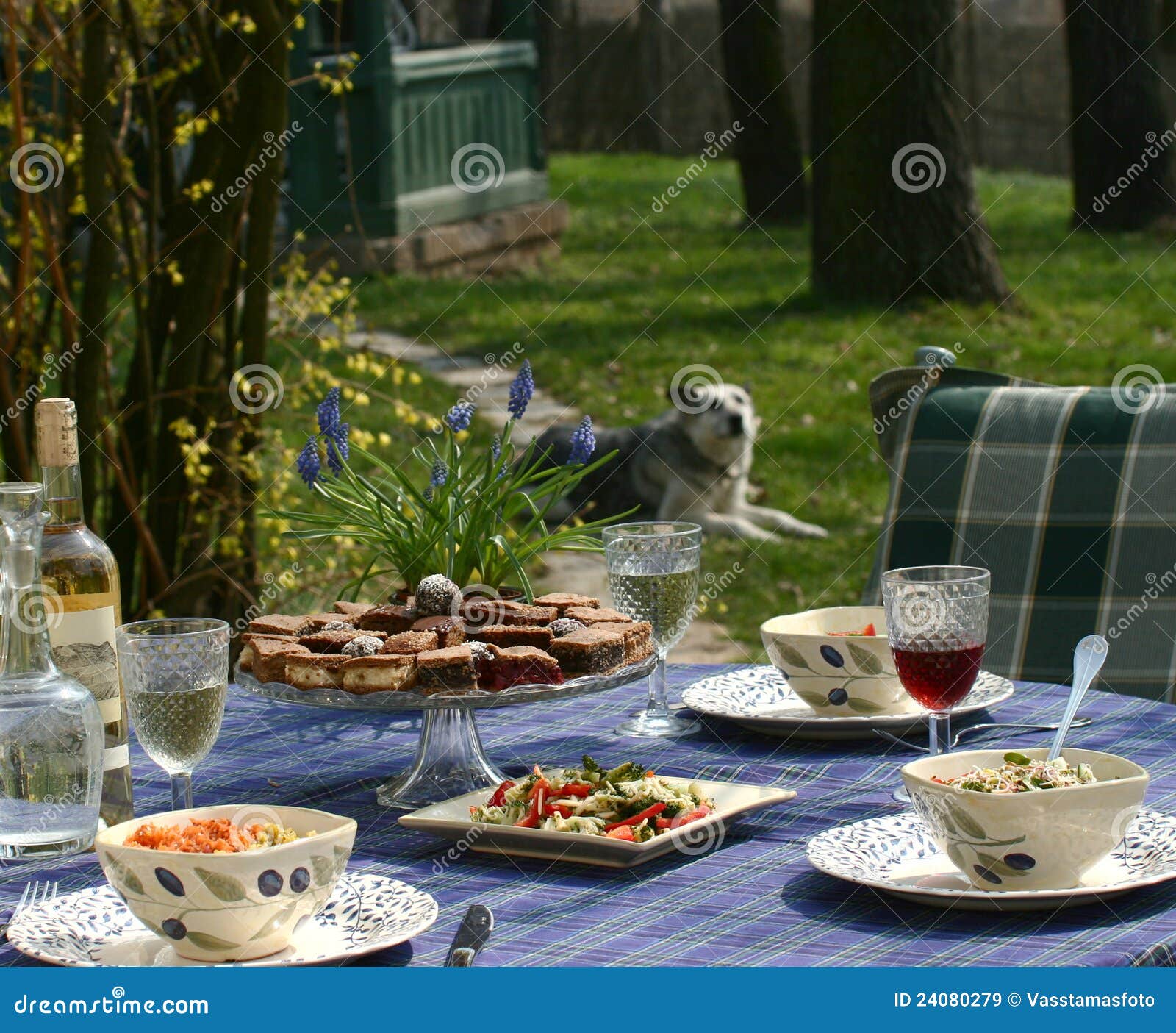 Lunch in the garden stock image. Image of cutlery, knife - 24080279