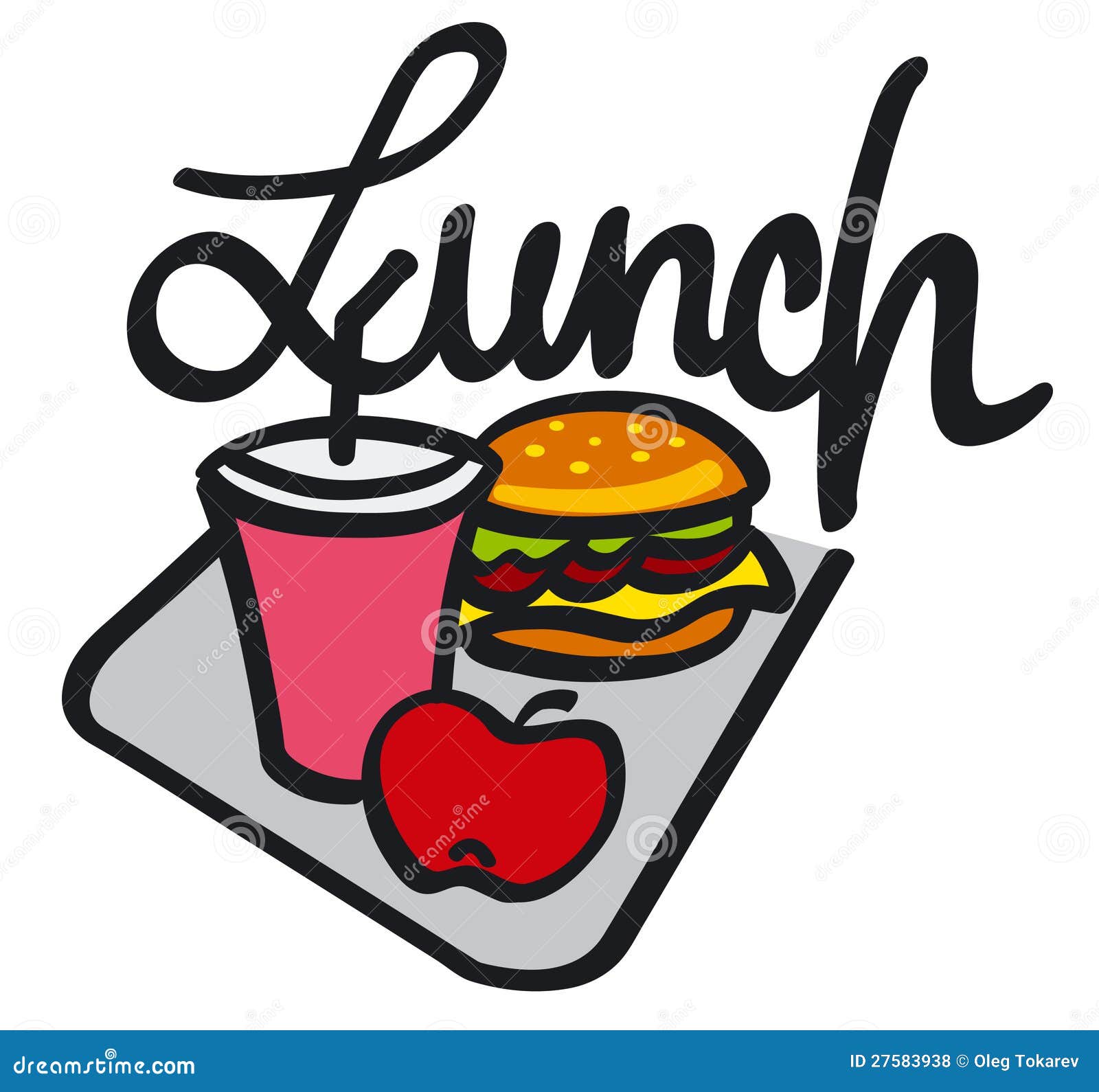 Lunch handwriting stock illustration. Illustration of lunch - 27583938