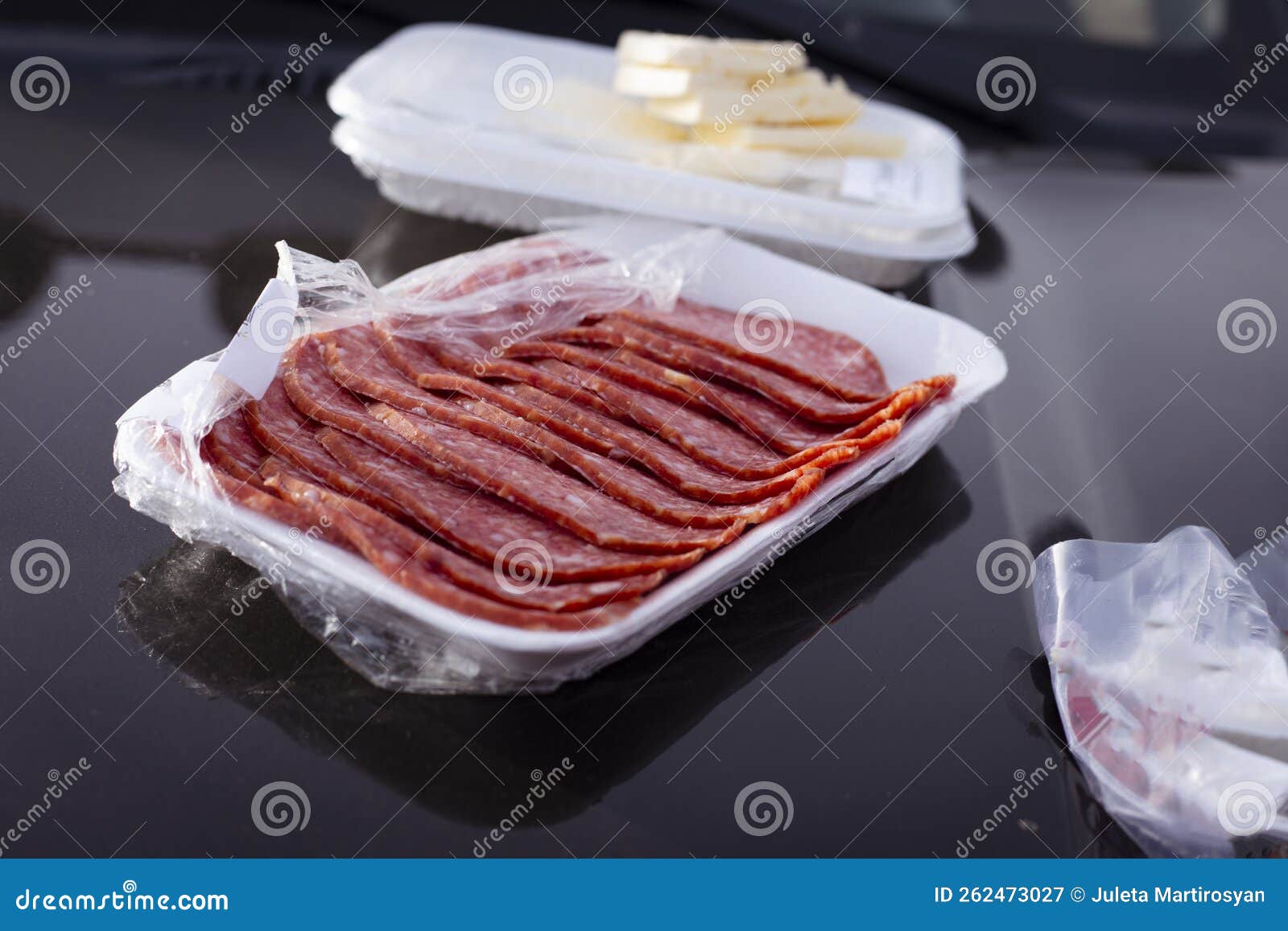 Lunch on the hood of a car stock image. Image of comfort - 262473027