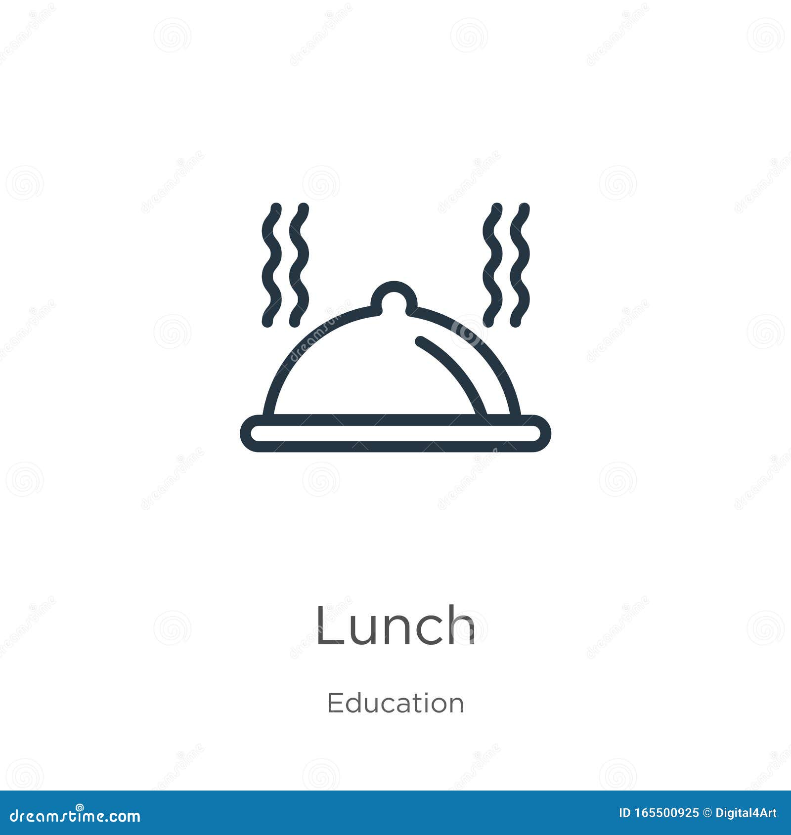 Lunch Icon. Thin Linear Lunch Outline Icon Isolated on White Background ...