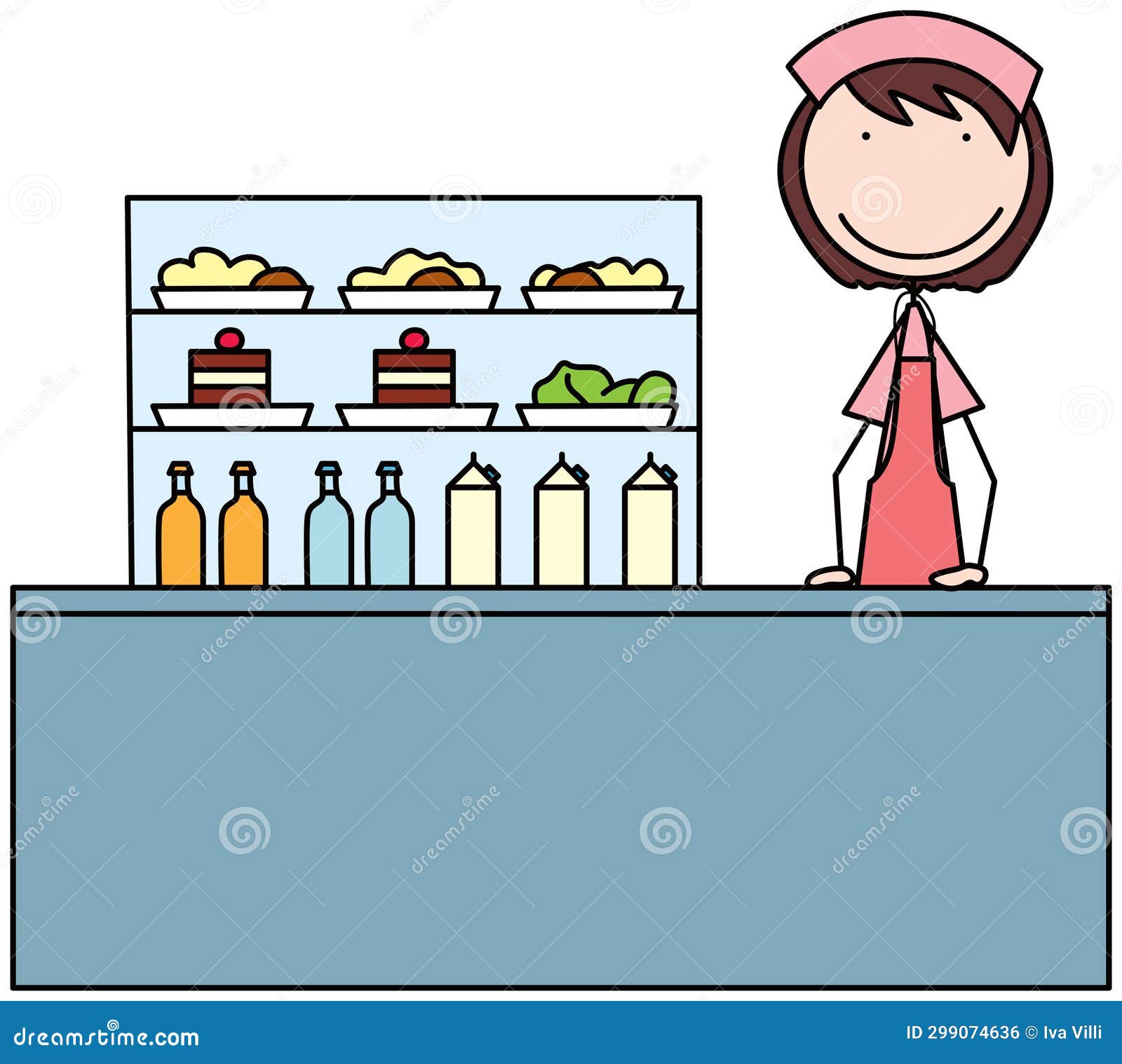 Lunch lady stock vector. Illustration of female, lady - 299074636