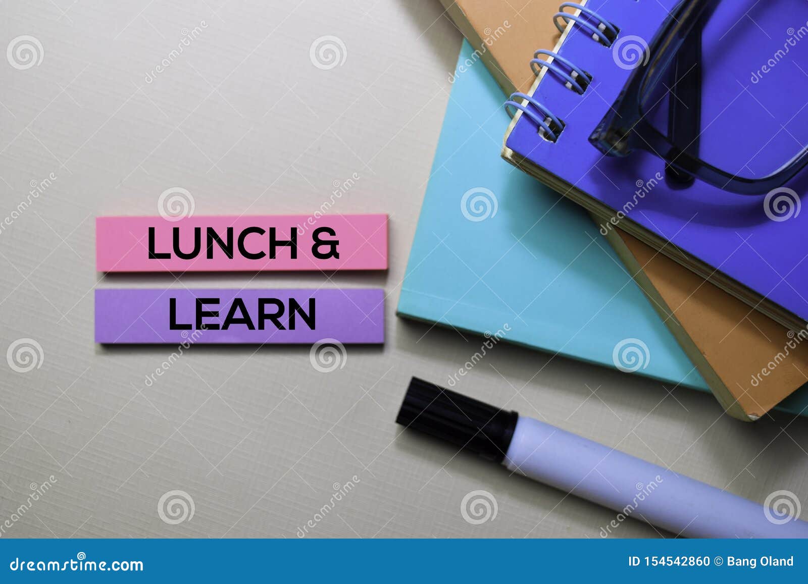 Lunch and Learn Text on Sticky Notes Isolated on Office Desk Stock ...