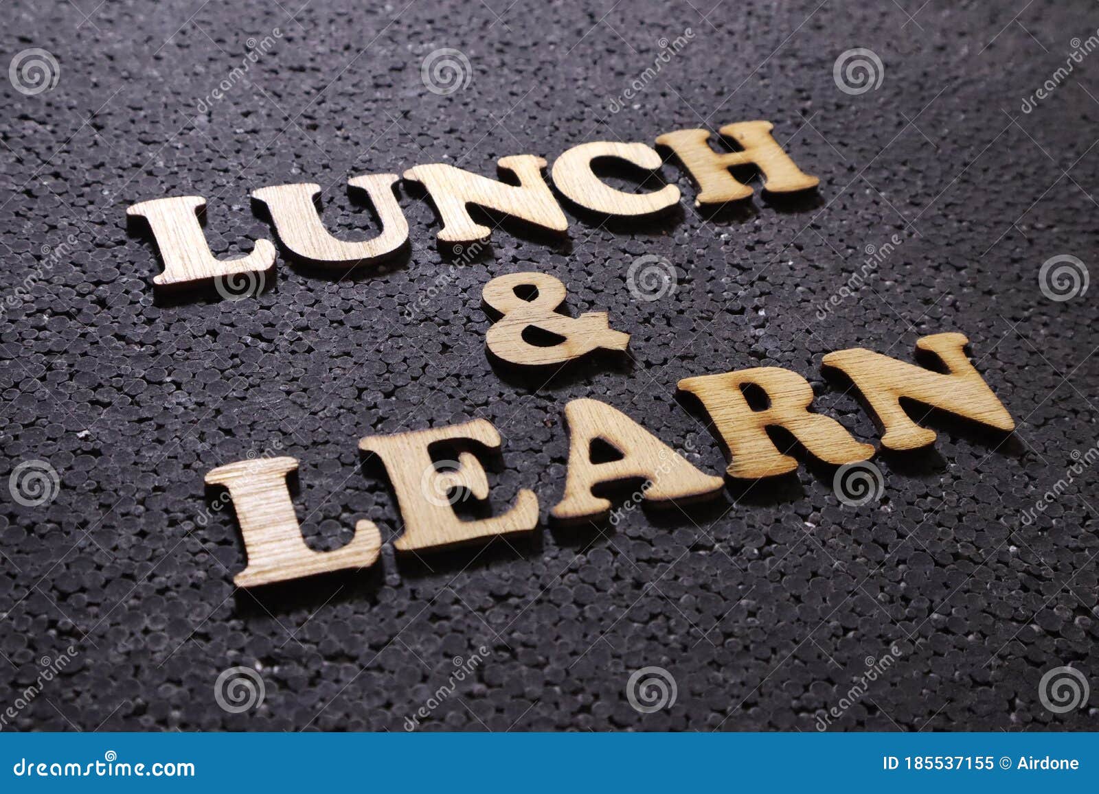 Lunch and Learn. Wooden Lettering Typography Concept Stock Image ...