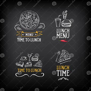 Lunch Menu Logo and Badge Design. Vector with Graphic. Stock Vector ...