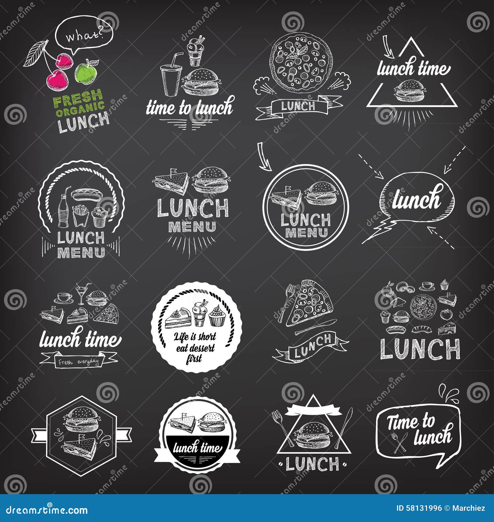 Lunch Menu, Restaurant Design. Stock Vector - Illustration of label ...