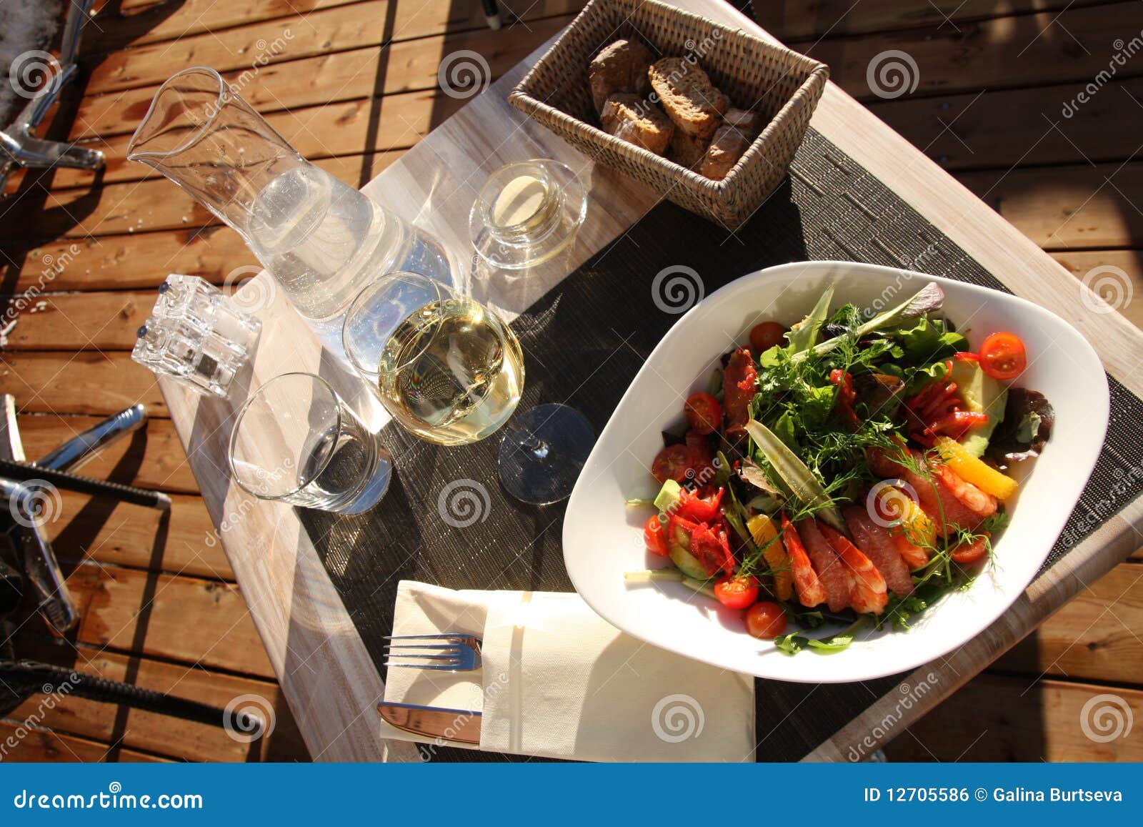 Lunch in the Open-air Restaurant. Sunny Day. Stock Photo - Image of ...