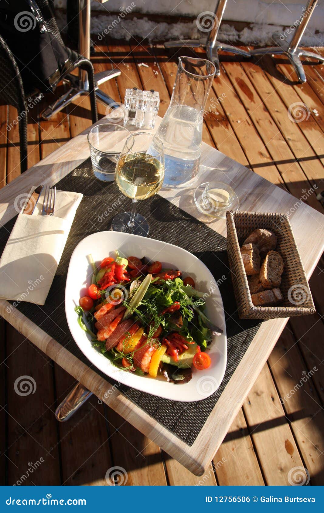 Lunch in the Open-air Restaurant (top View). Stock Photo - Image of ...
