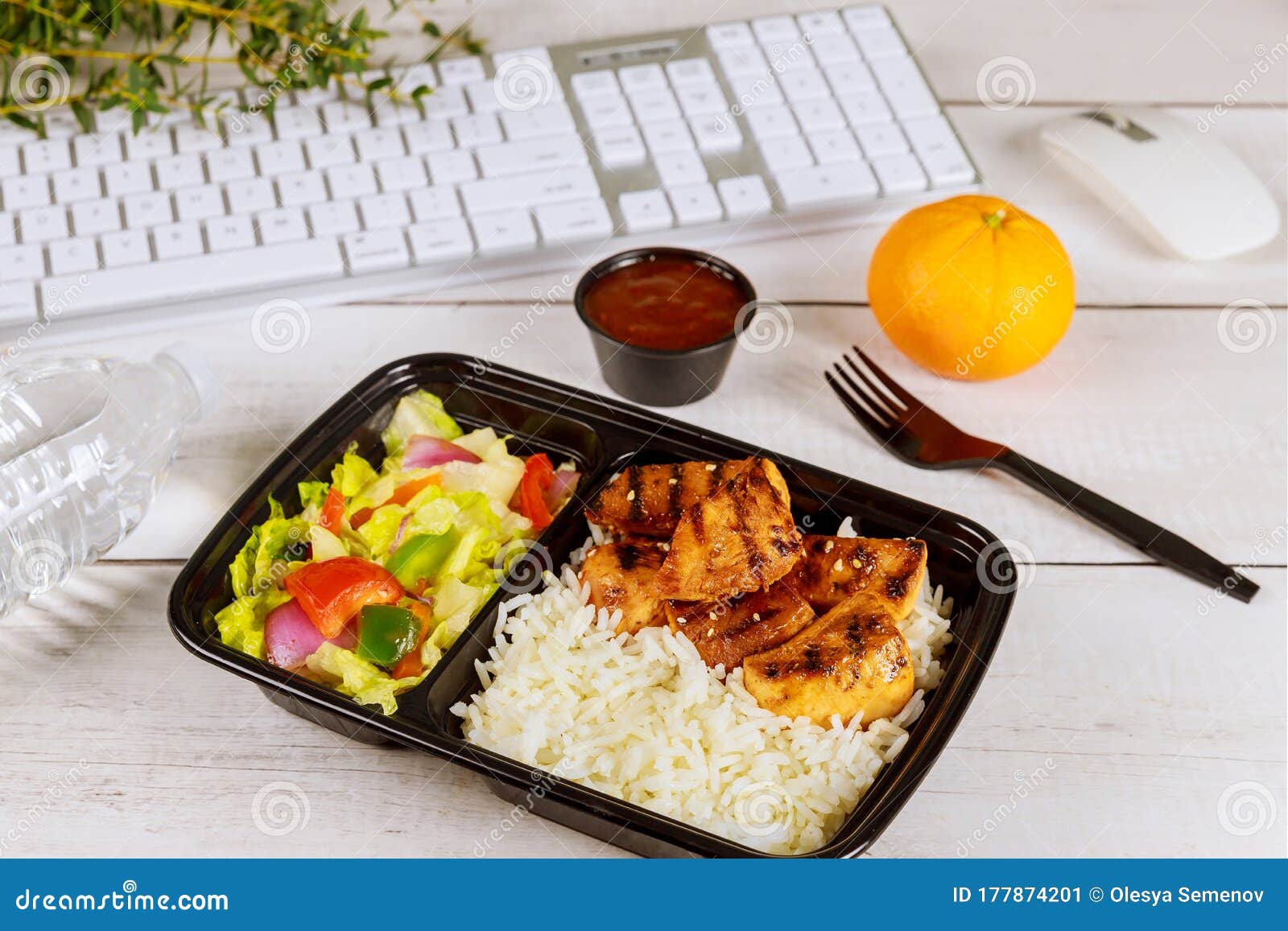 Lunch Ordering. Work from Home Concept Stock Image - Image of organic ...