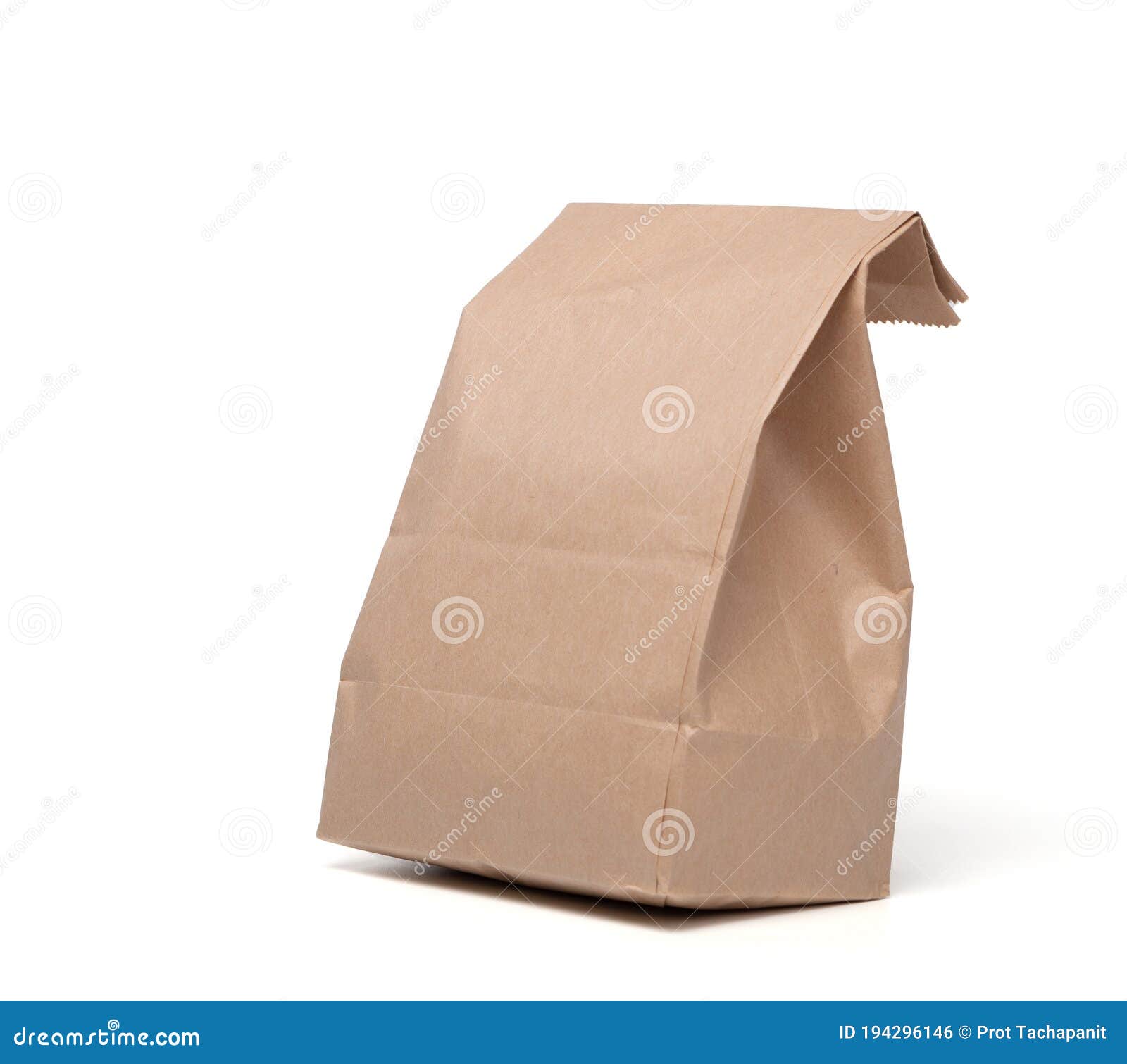 Lunch Paper Bag Isolated on a White Background Stock Photo - Image of ...