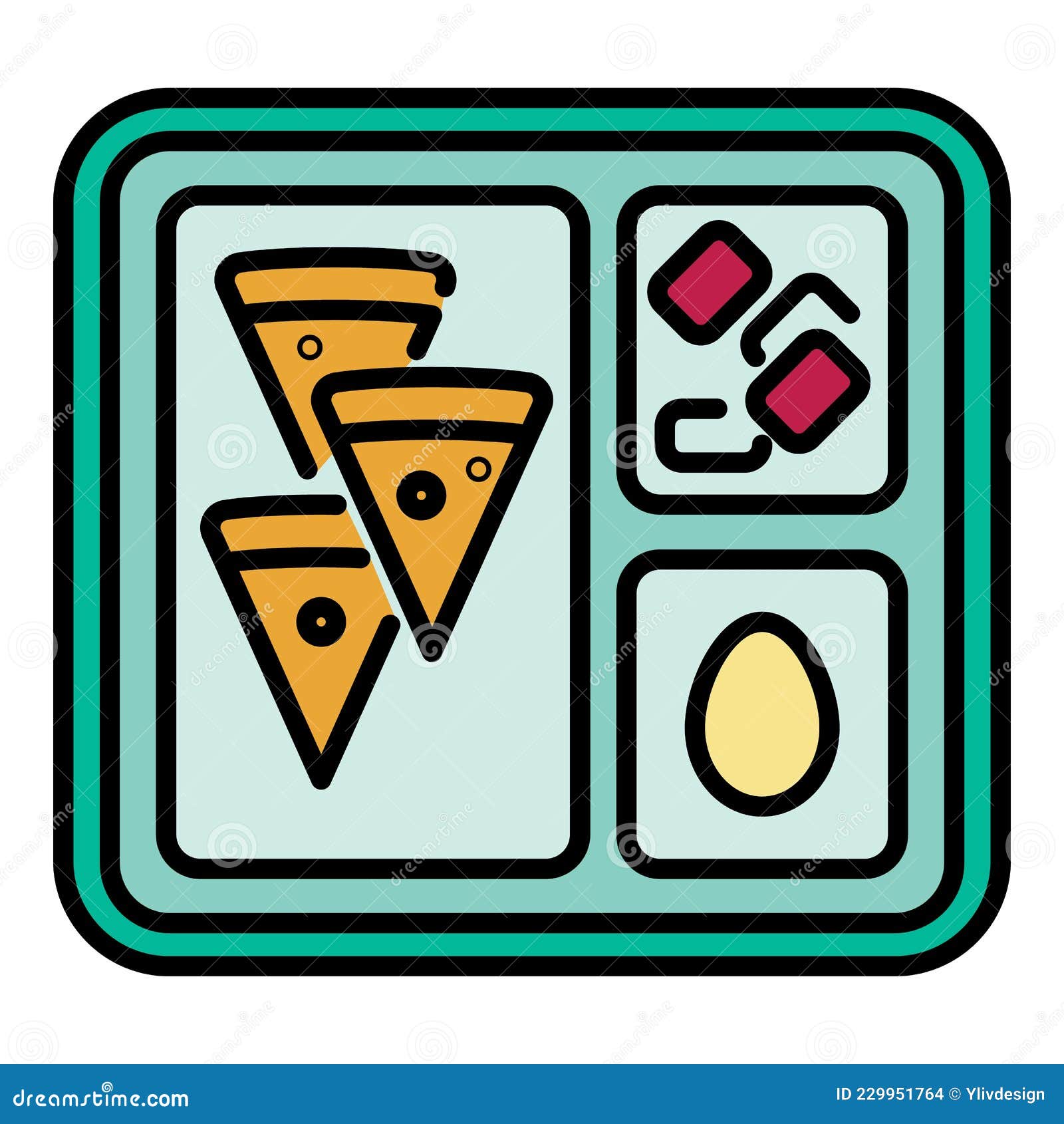 Lunch School Tray Icon Color Outline Vector Stock Vector - Illustration ...