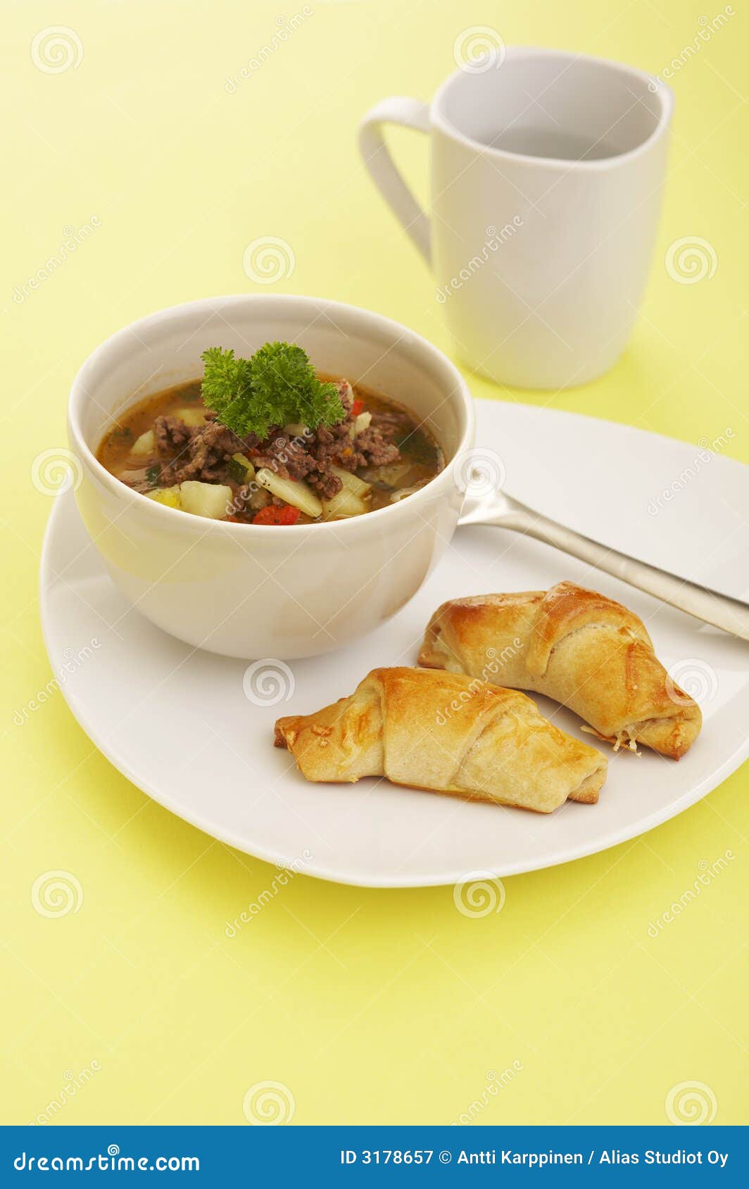 Lunch soup stock image. Image of soup, meat, dinner, bakery - 3178657