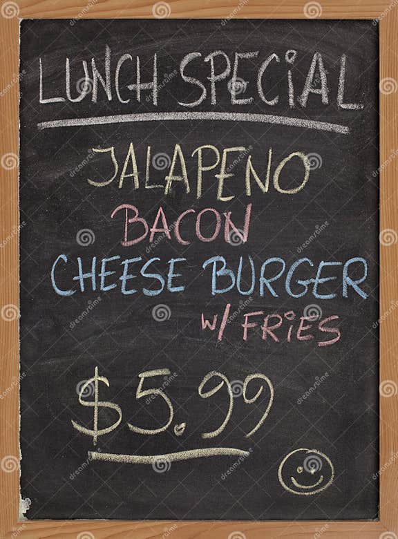 Lunch special menu sign stock image. Image of menu, burger - 16383533