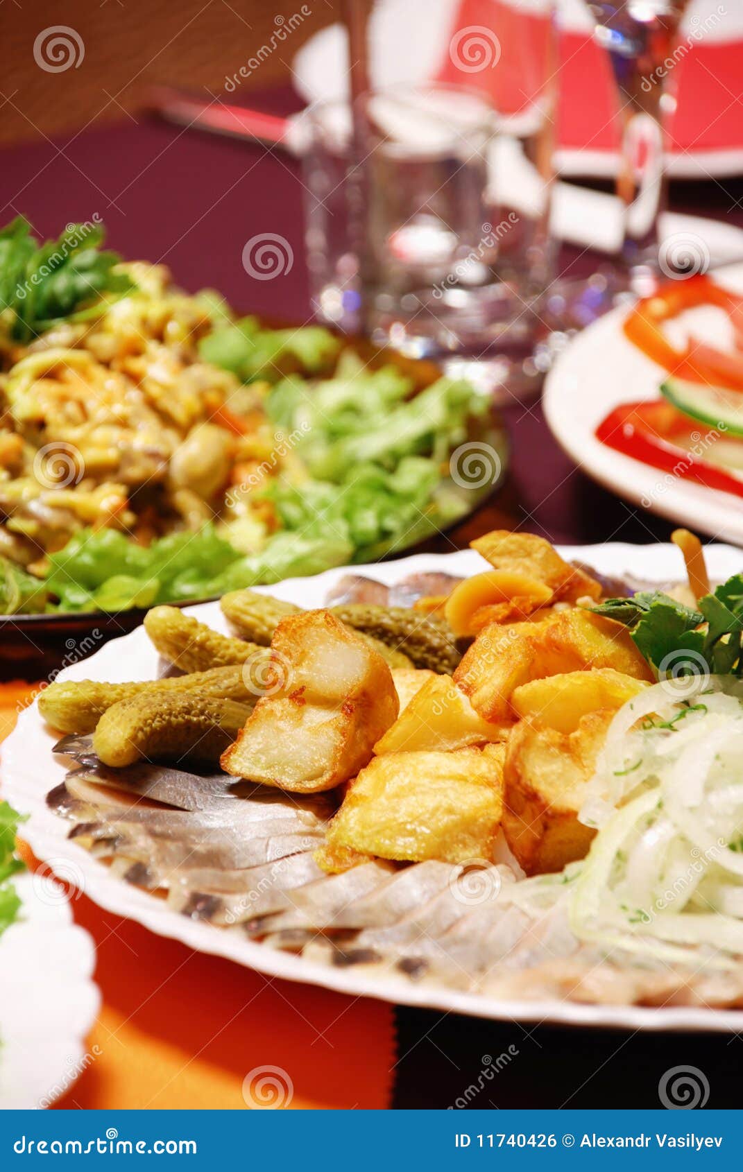 Lunch table stock photo. Image of vegetable, group, utensil - 11740426