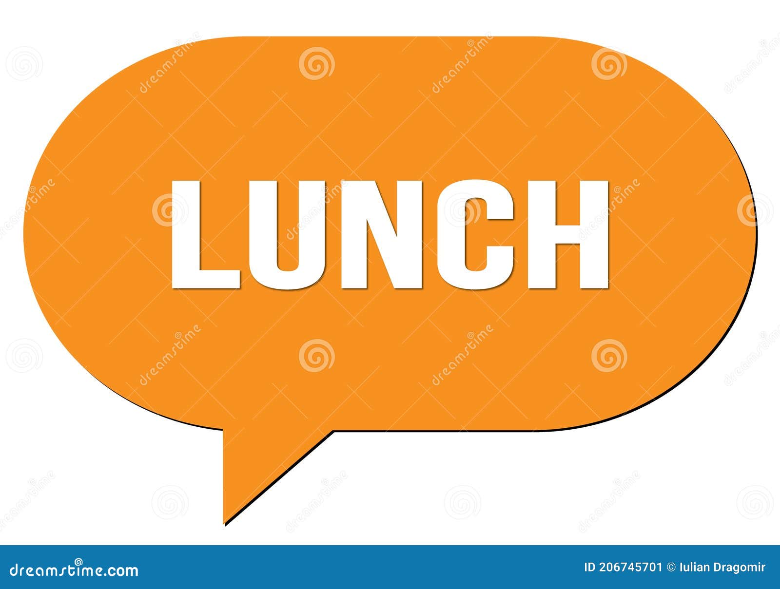 LUNCH Text Written in an Orange Speech Bubble Stock Illustration ...