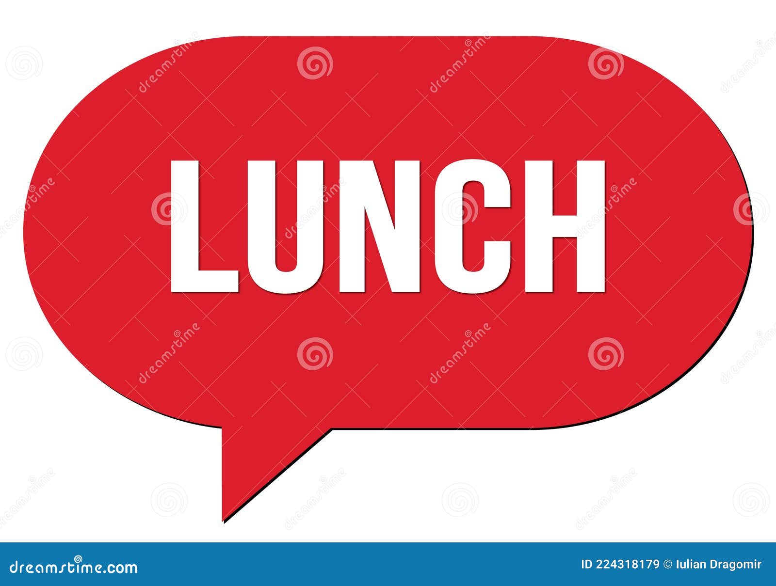 LUNCH Text Written in a Red Speech Bubble Stock Illustration ...