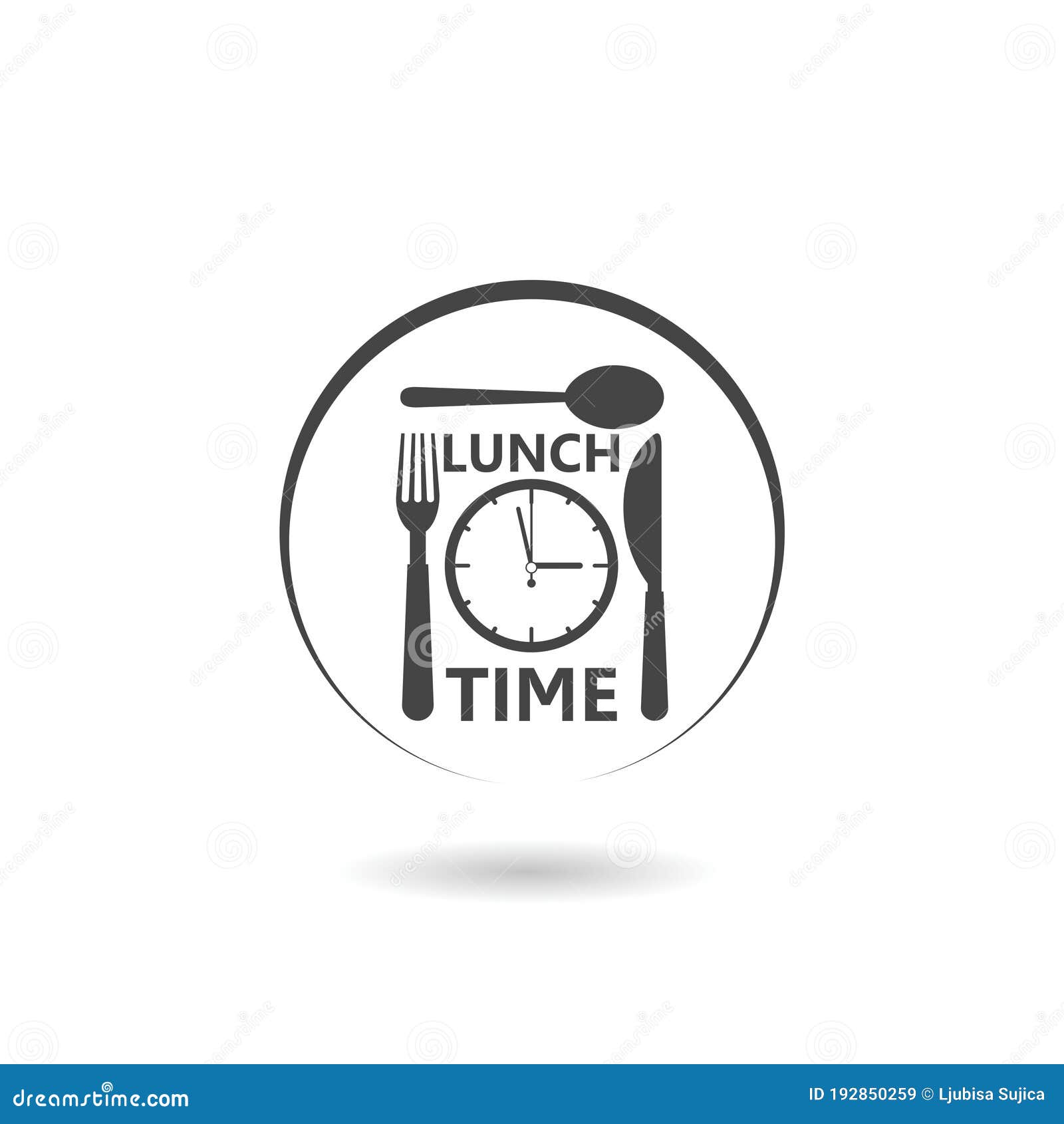 Lunch Time App Icon with Shadow Stock Vector - Illustration of digital ...